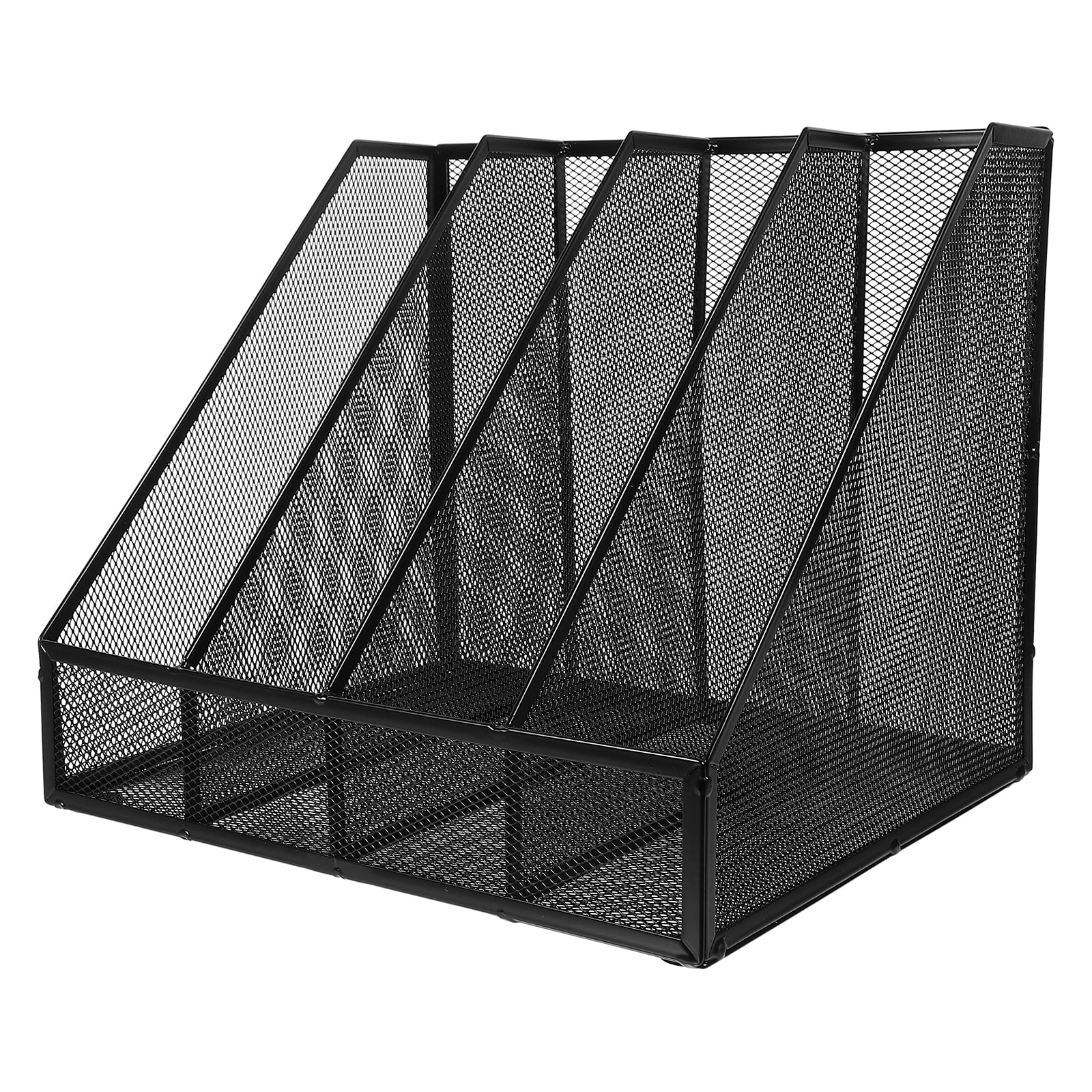 MLINS File Rack Desk Shelf Unit Storage Boxes Folder Office Black ...