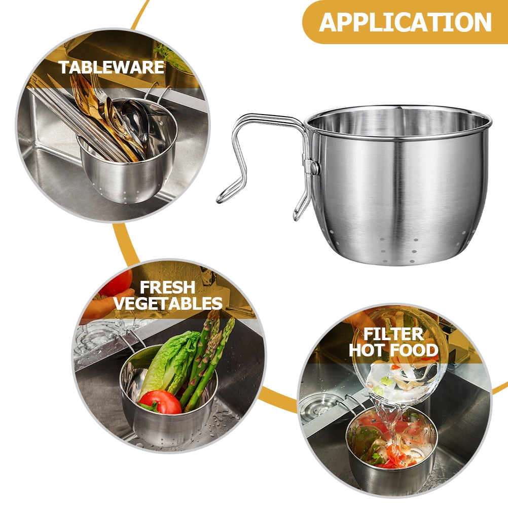 MLINS Filter Fruit Basket Stainless Steel Drain Vegetable Draining Safe ...