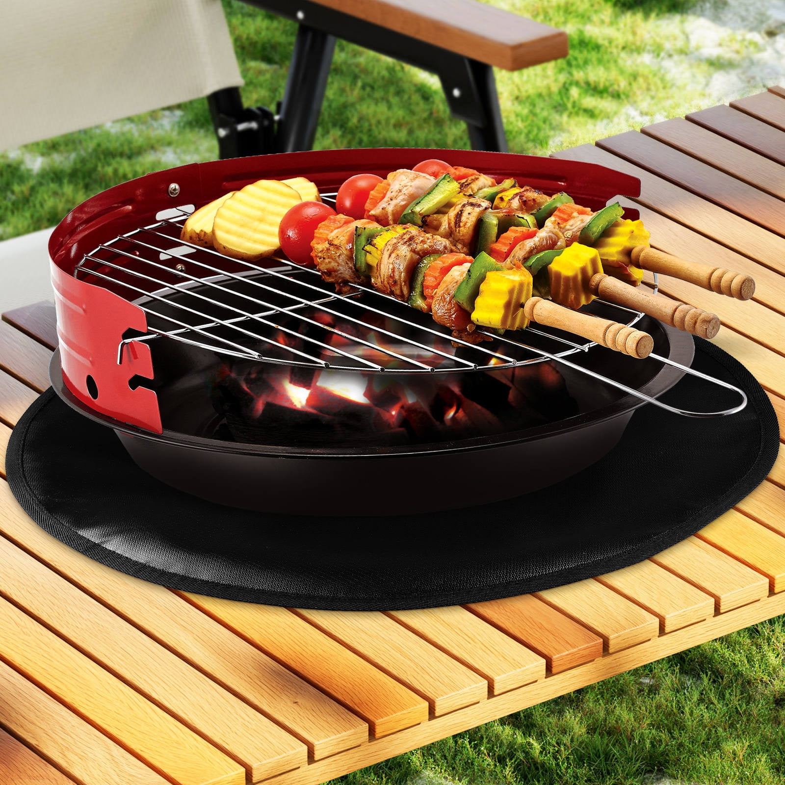 MLINS Fire Pit Mat Stove Mat Circle Heat Protection Mat Fireproof Mat ...