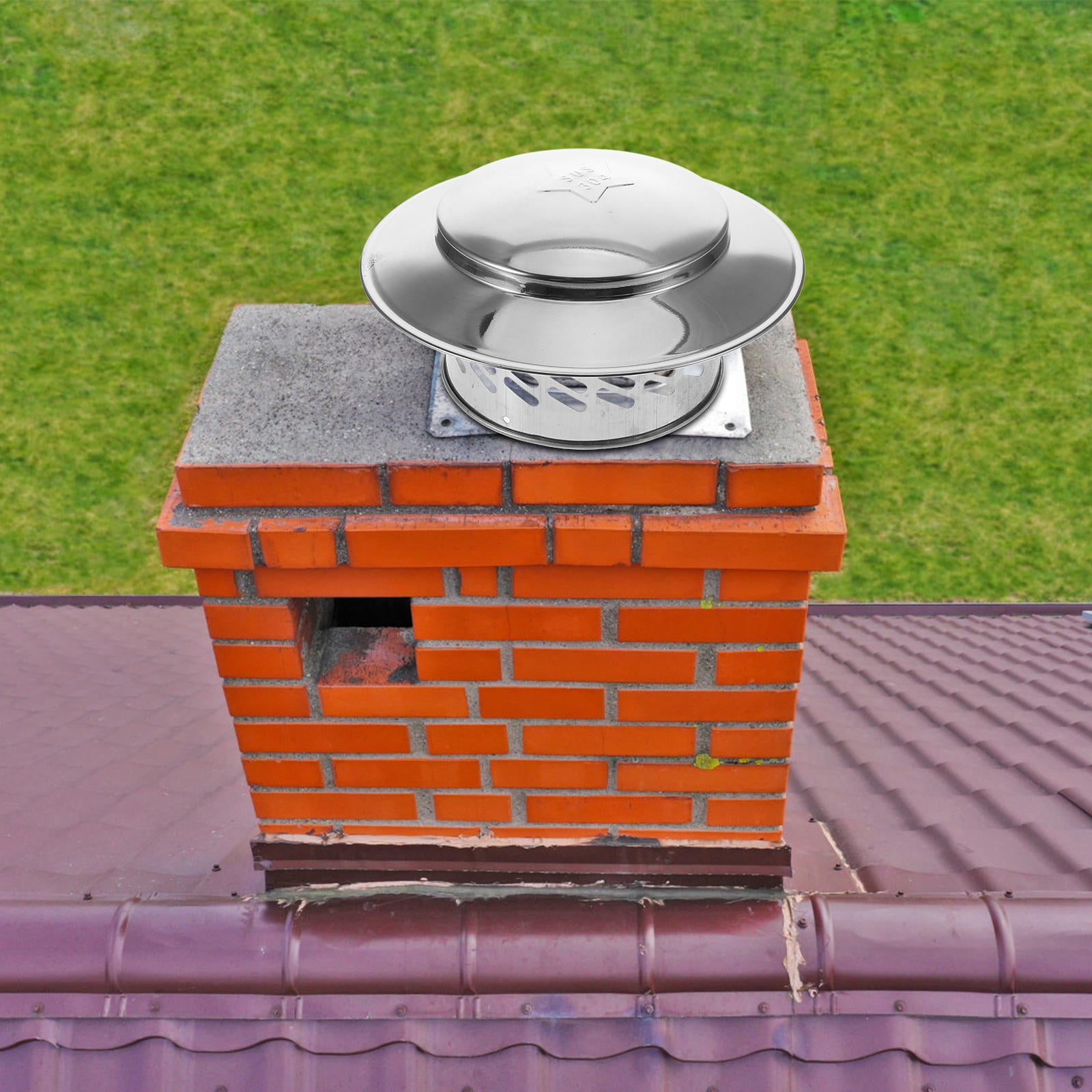 MLINS Fireplace Chimney Cap Chimney Flue Cover Plate Vent Pipe Cover ...