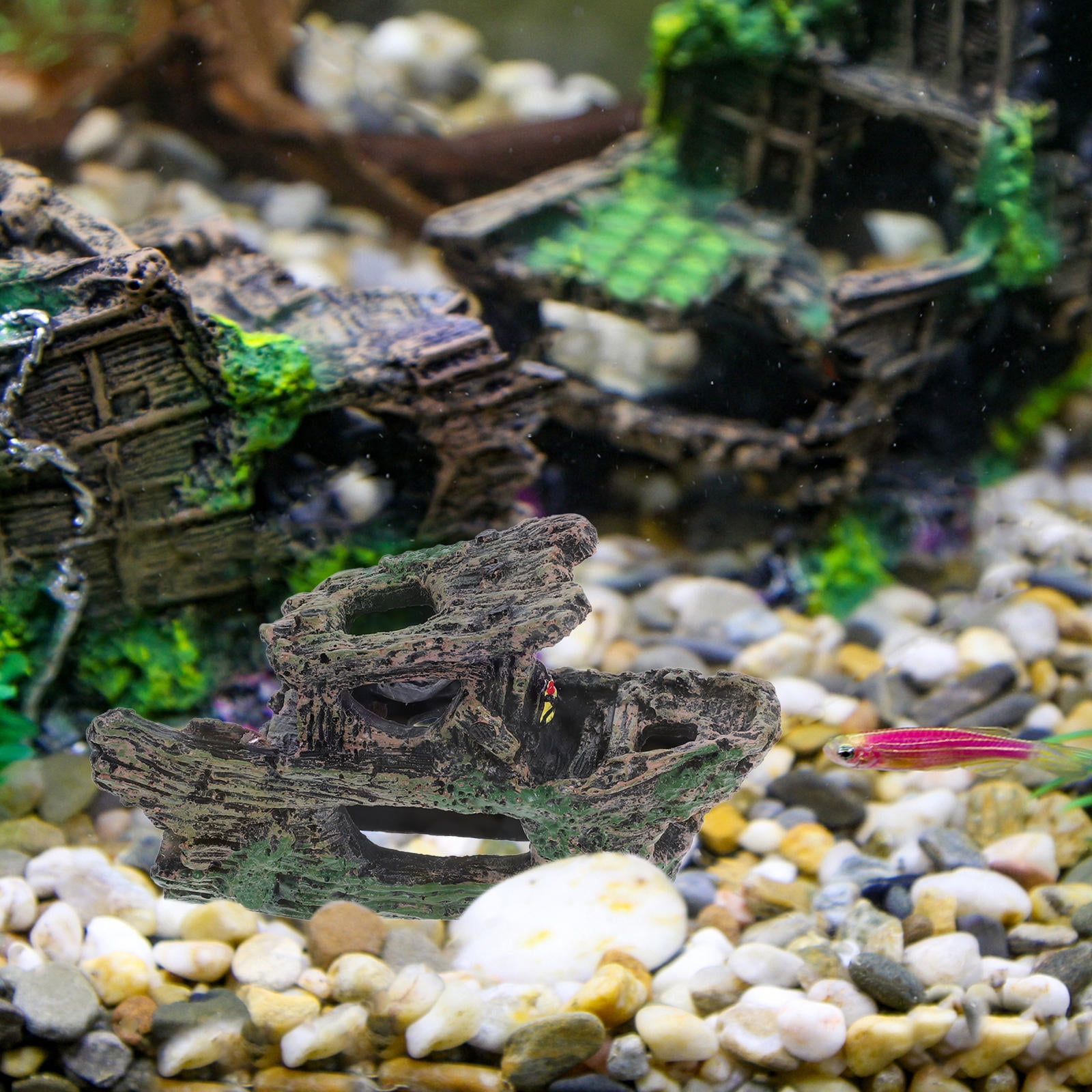 MLINS Fish Tank Logs Aquarium Shipwreck Resin Tree Trunk Ornament ...