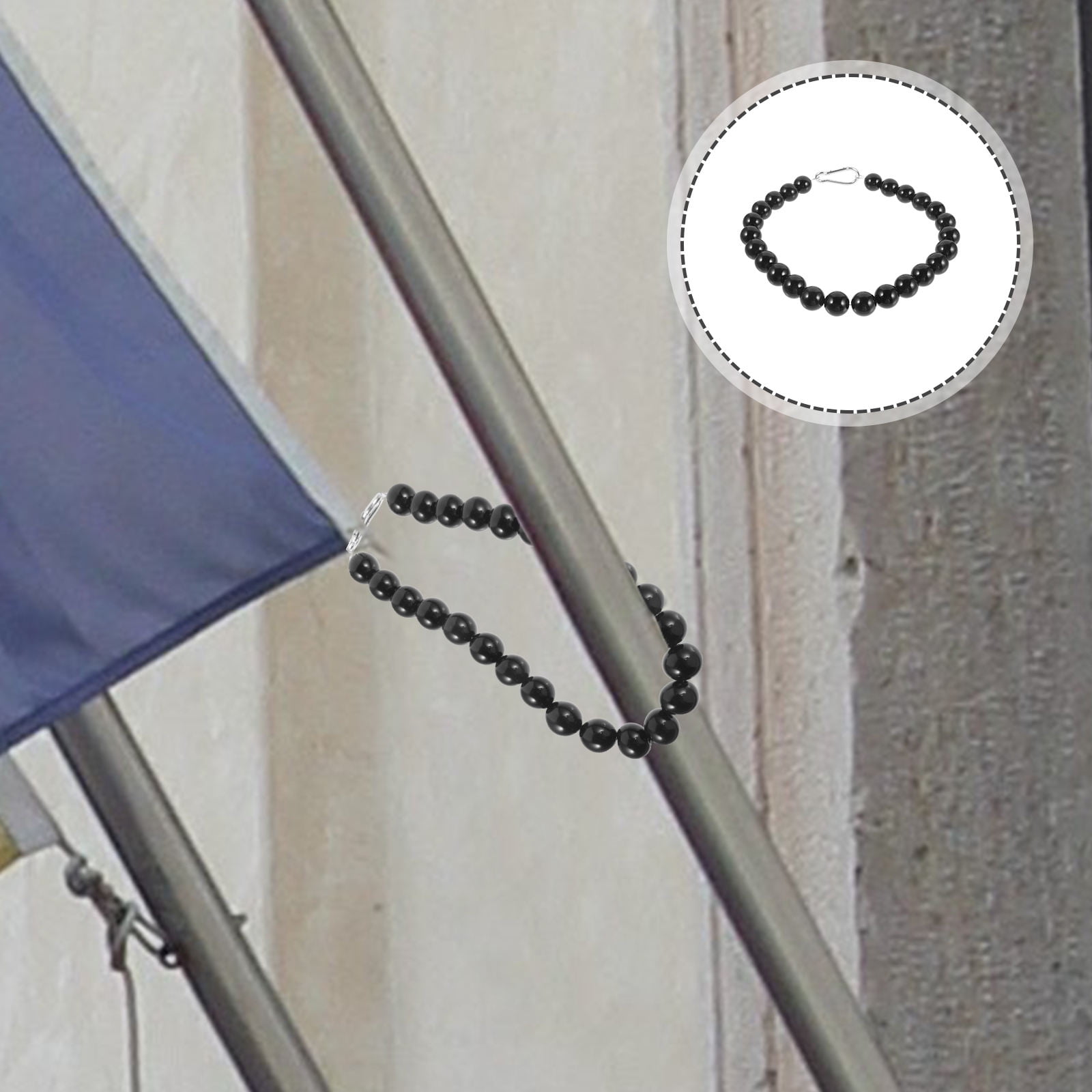 MLINS Flag Pole Ring Beaded Windproof Guide Chain Flagpole Beaded Ring ...