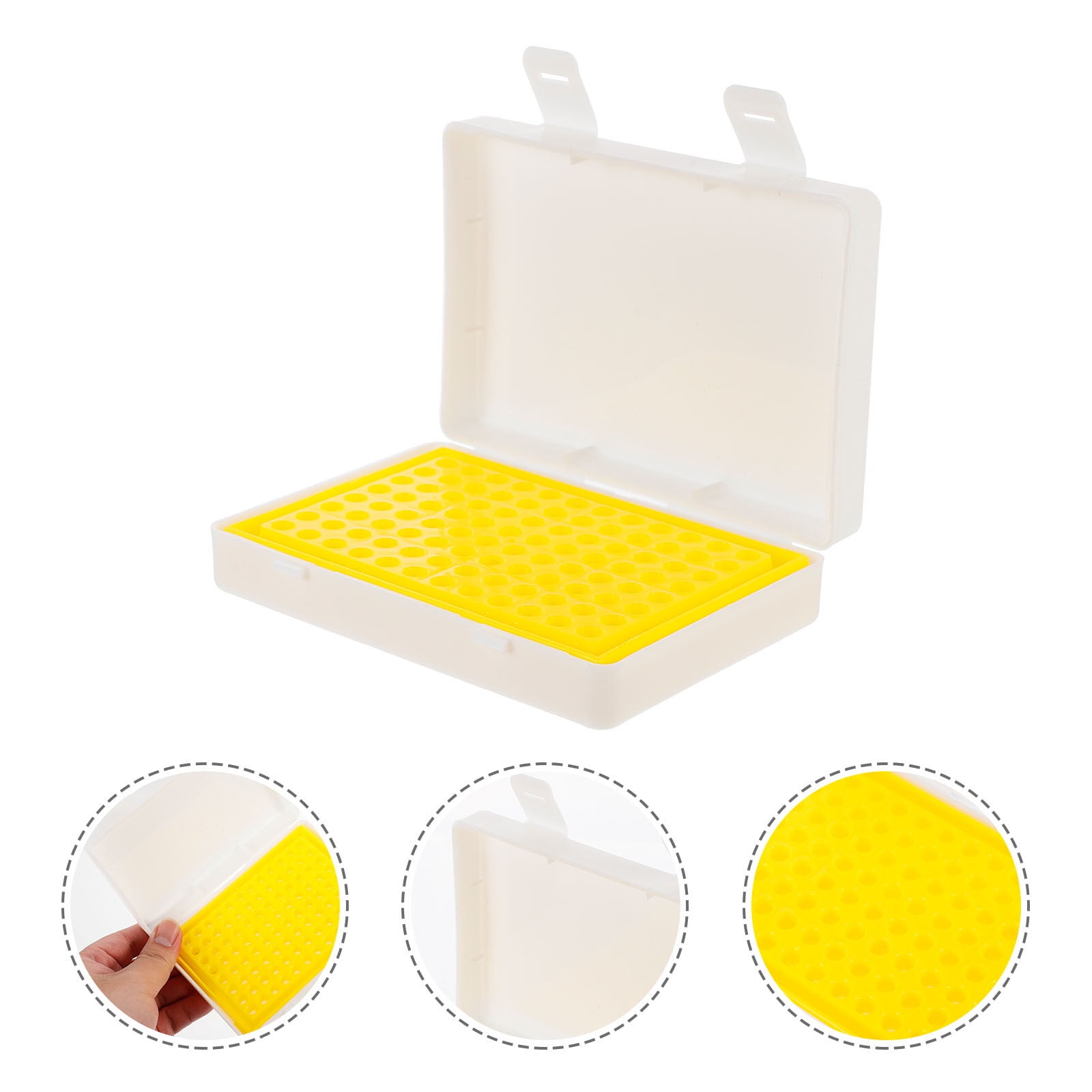 MLINS Flip-top Test Tube Holder Micro-tubes Rack Cylindrical White ...