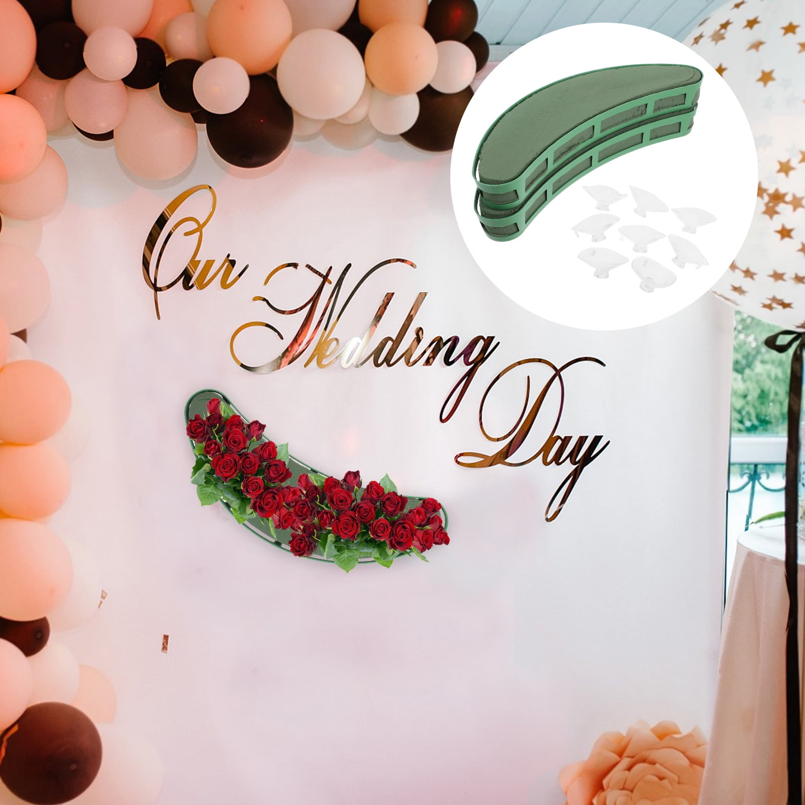 MLINS Floral Foam Brick For Wedding Centerpiece Crescent Shaped Flower ...