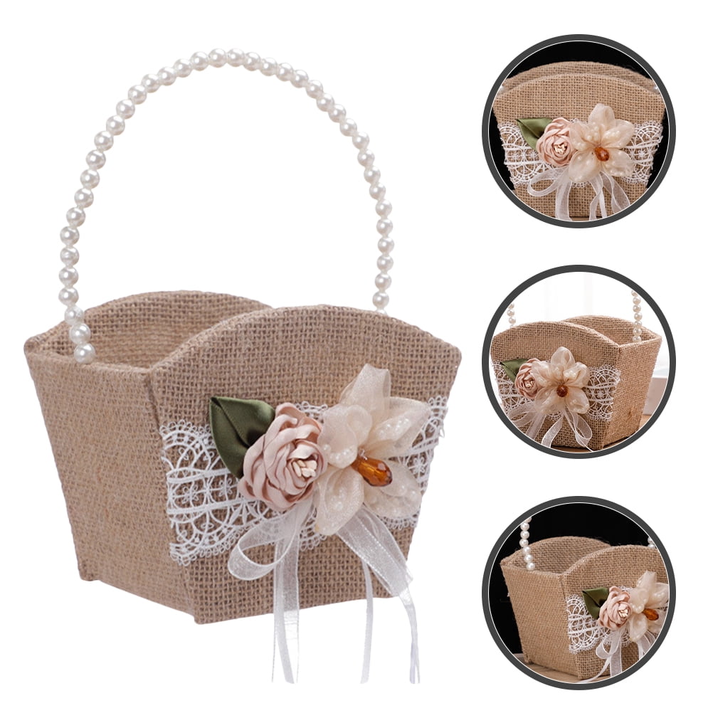 MLINS Flower Baskets for Gifts Container Wicker Weddings Girl Holder ...