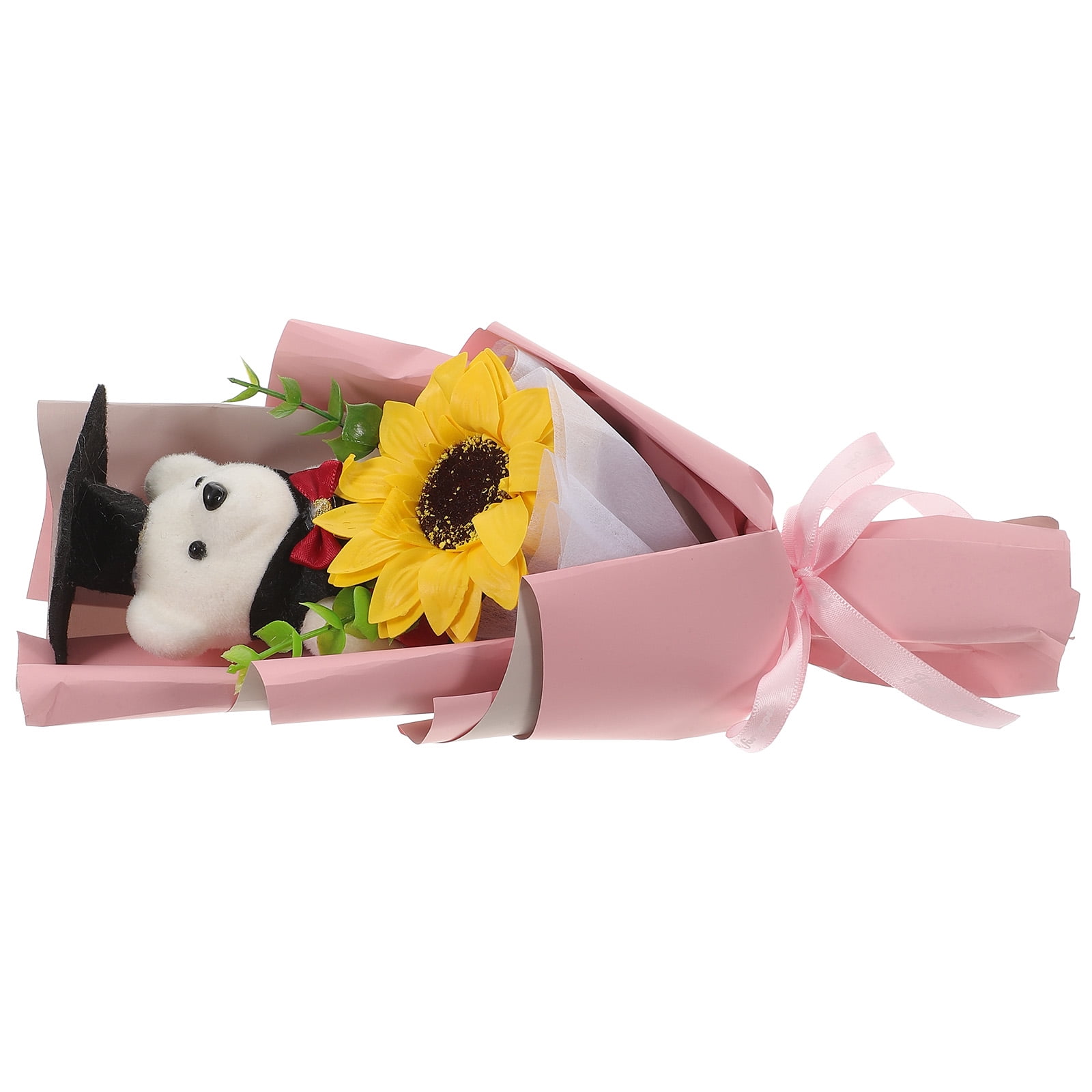 MLINS Flower Bouquet Graduation Bear Sunflower Graduate Plush Pink ...