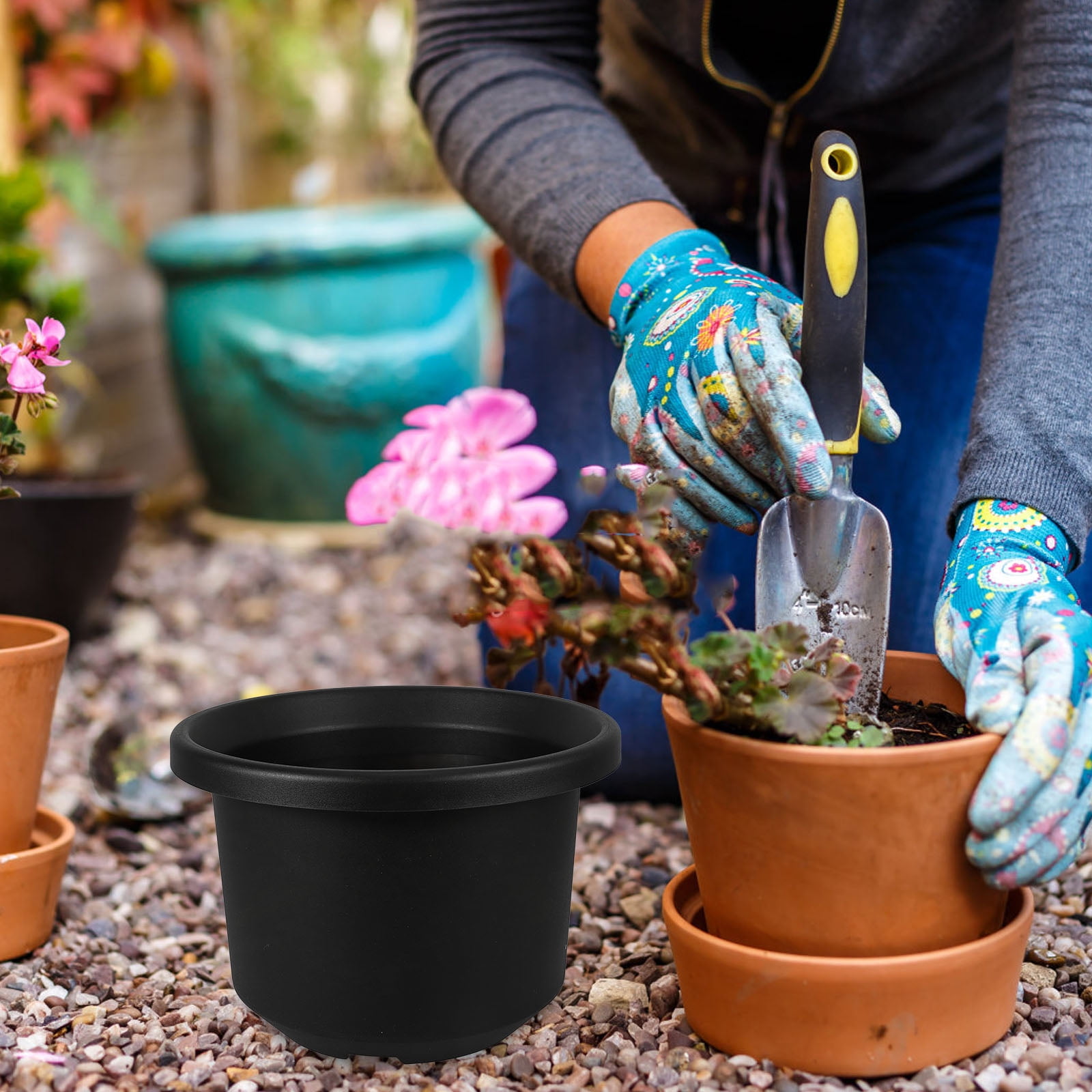 MLINS Flowerpot Greenhouse Pots for Plants with Drainage Paintable ...