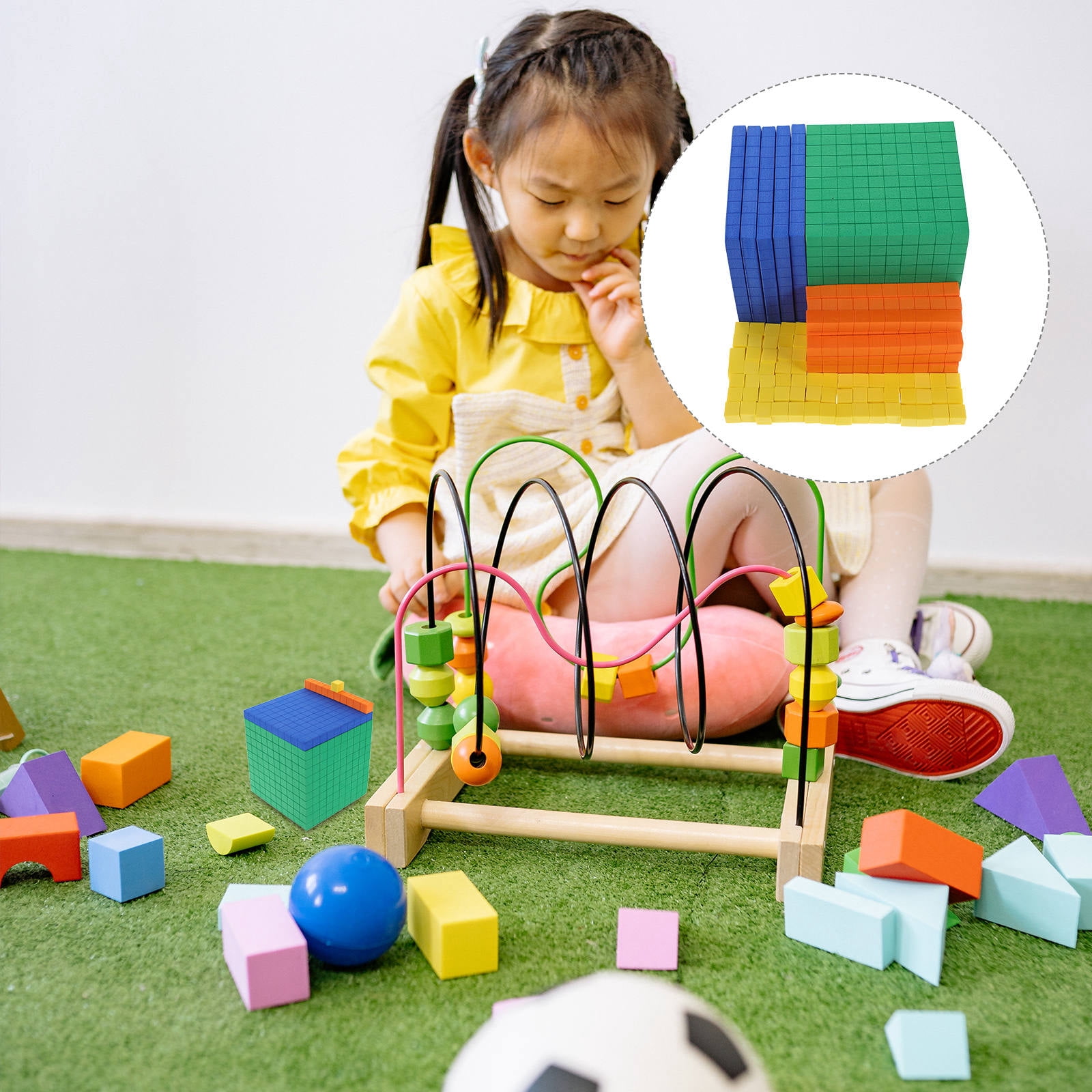 MLINS Foam Base Ten Blocks Set in Assorted Colors for Kids Early ...