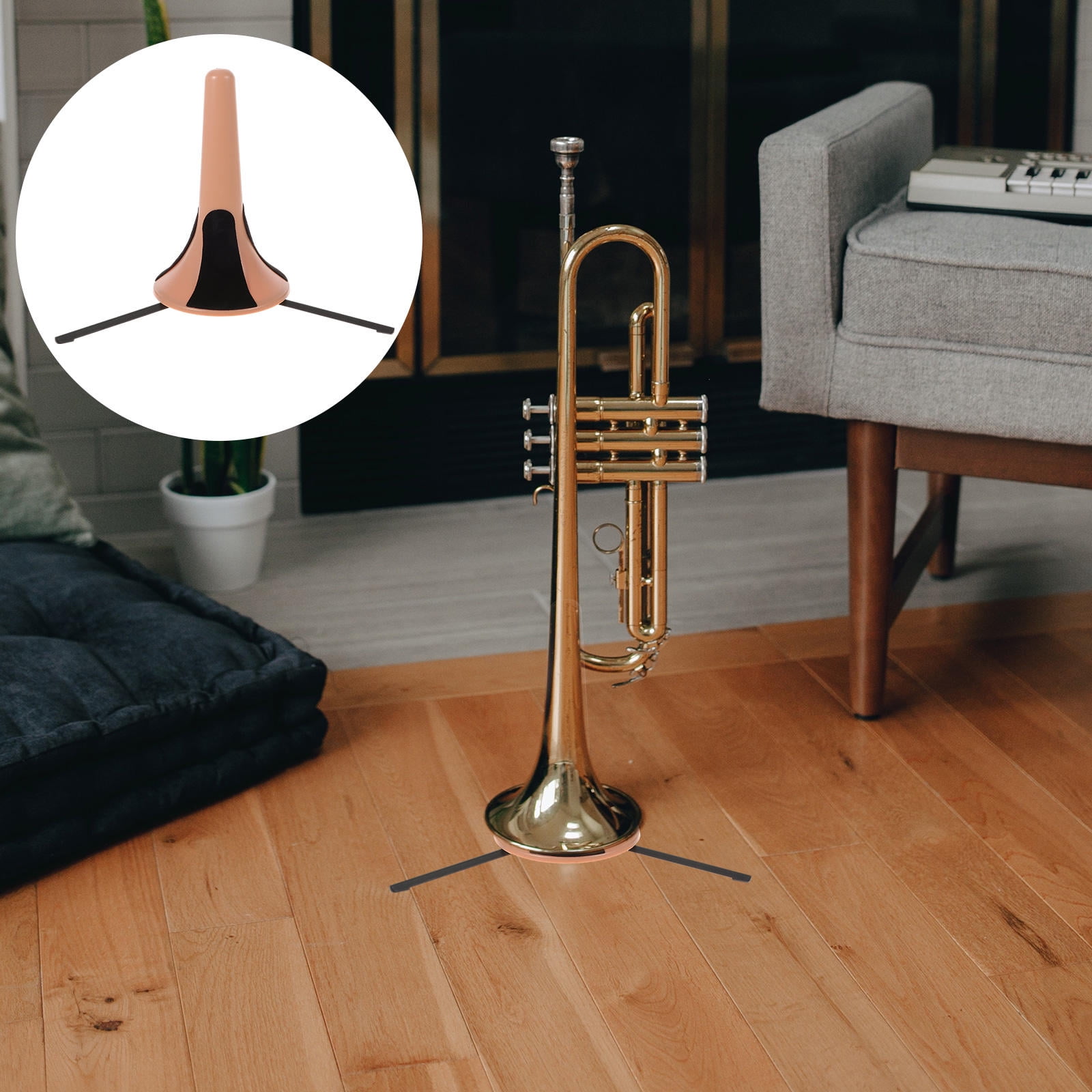 MLINS Folding Trumpet Stand with Detachable Metal Legs and Plastic ...