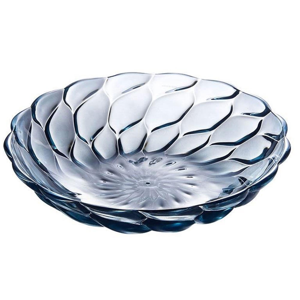DINHEAROM Fruit Serving Tray Plastic Blue For Entertaining Guests 1Set ...