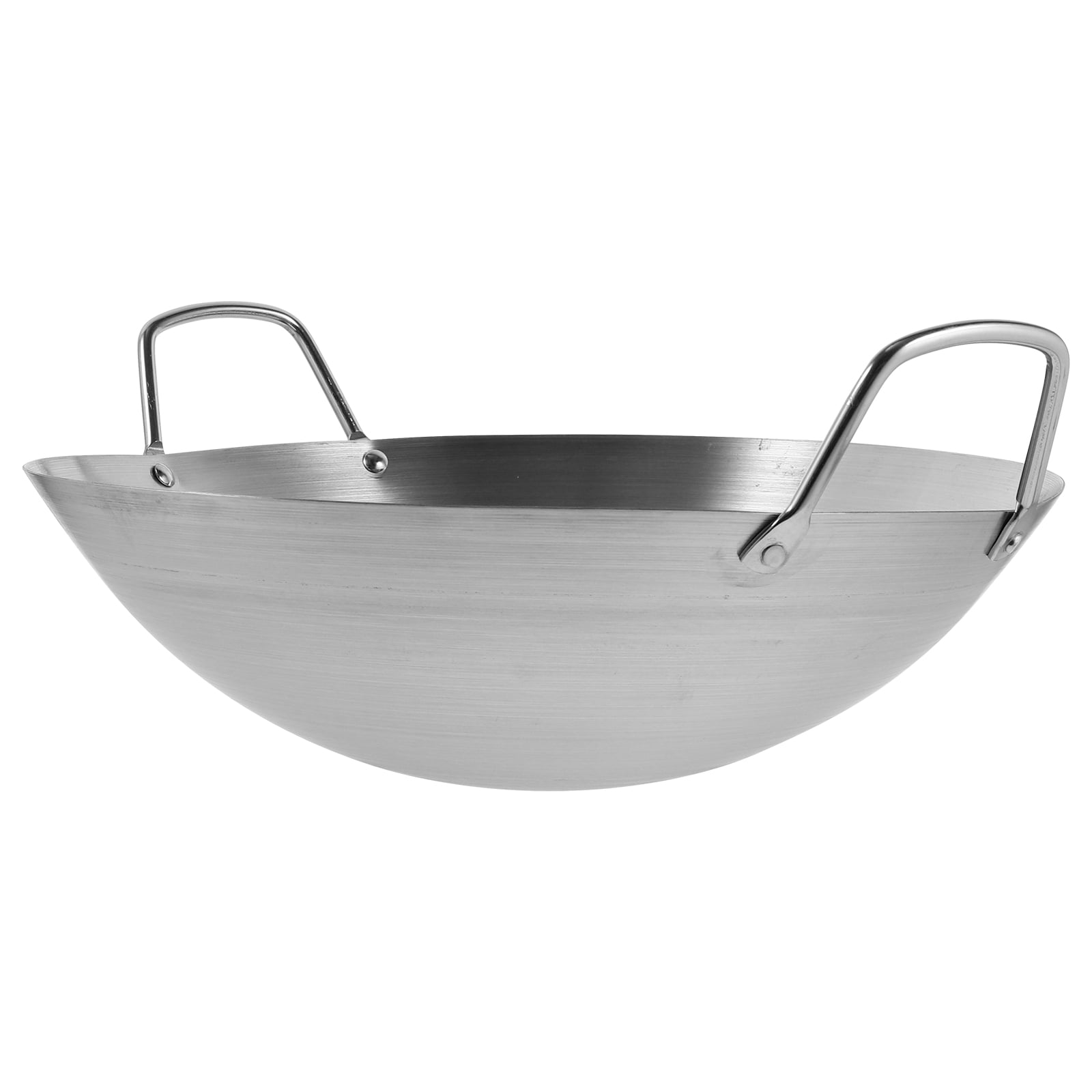 MLINS Fry Stainless Steel Wok Cast Iron Cauldron Frying Pan for Home ...