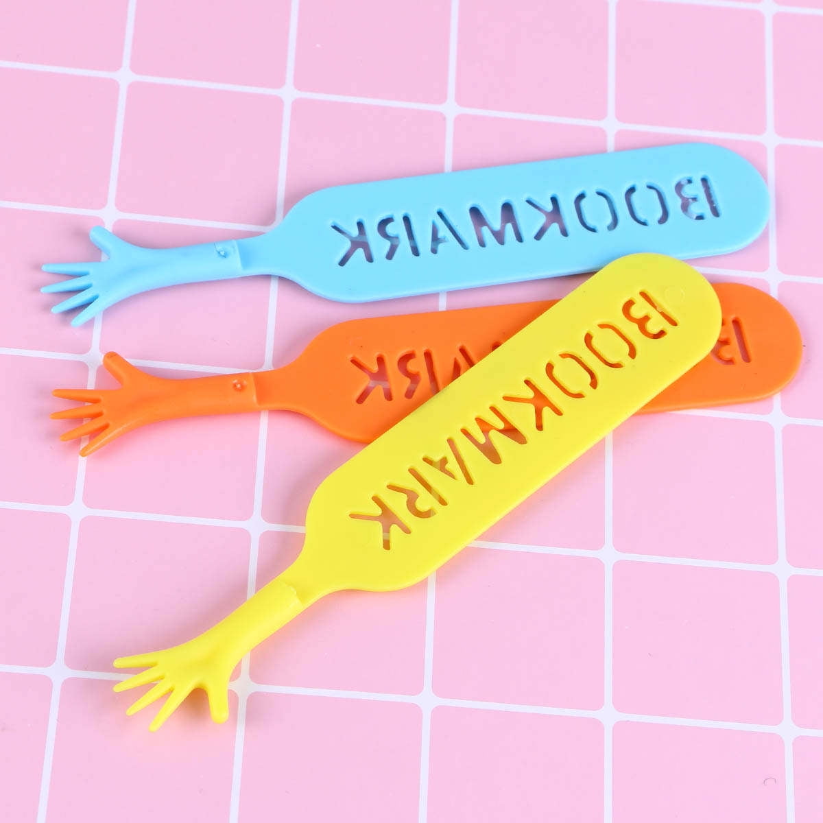 MLINS Funny Hand-Shaped Bookmarks Assorted Color PP Material Great for ...