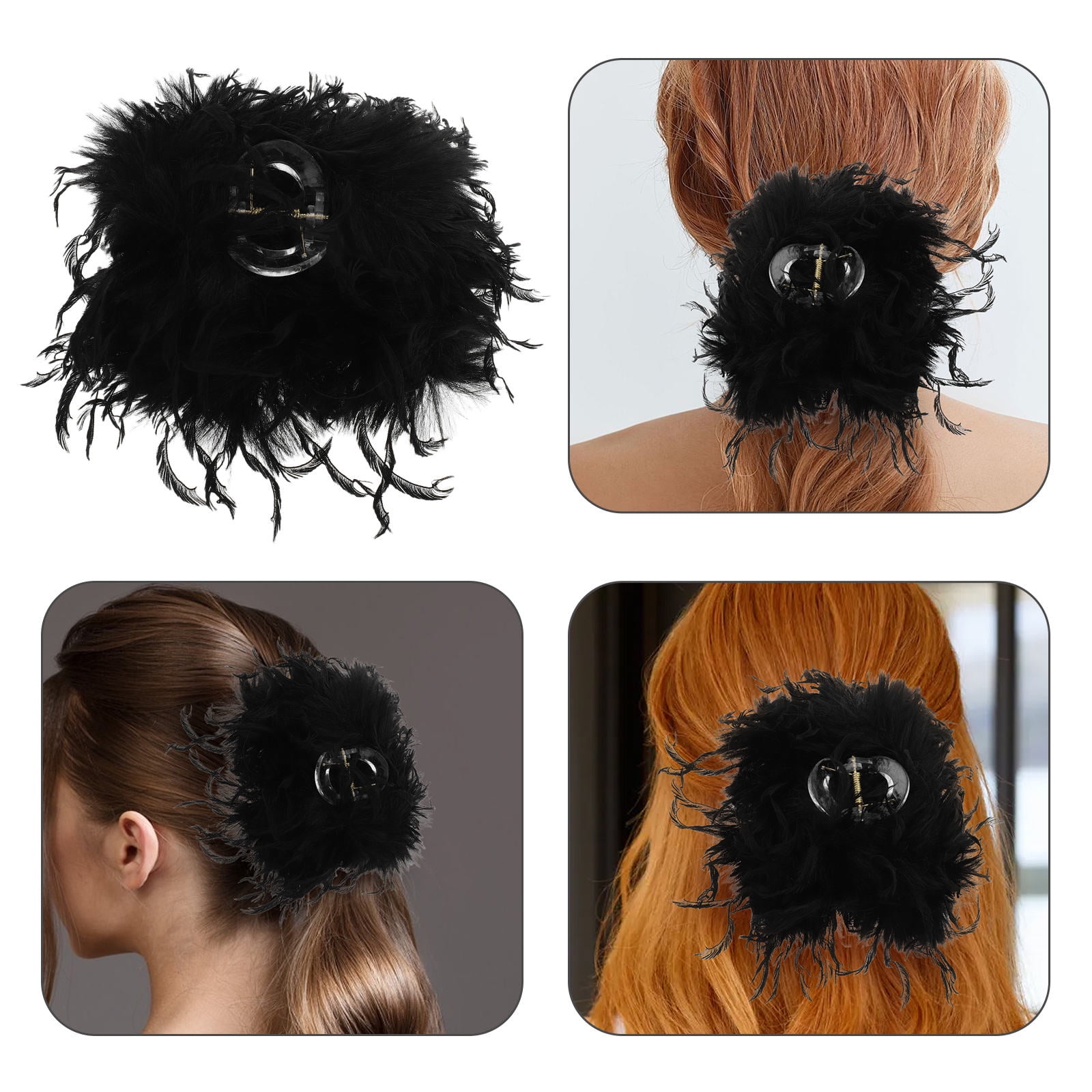 MLINS Fuzzy Claw Clips for Thick Hair Cute Fuzzy Clip for Women Girls ...