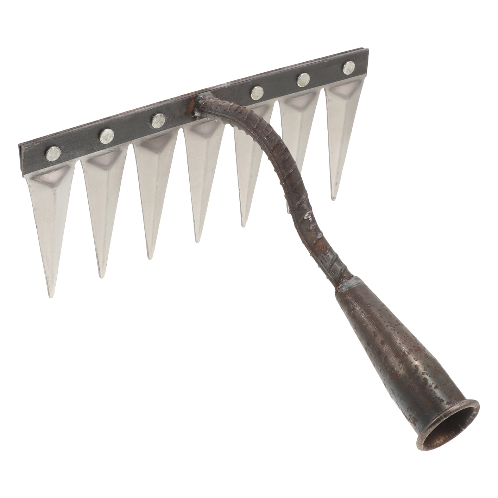 MLINS Garden Hand Rake Gardening Leaf Rake Metal Rake Portable Small ...