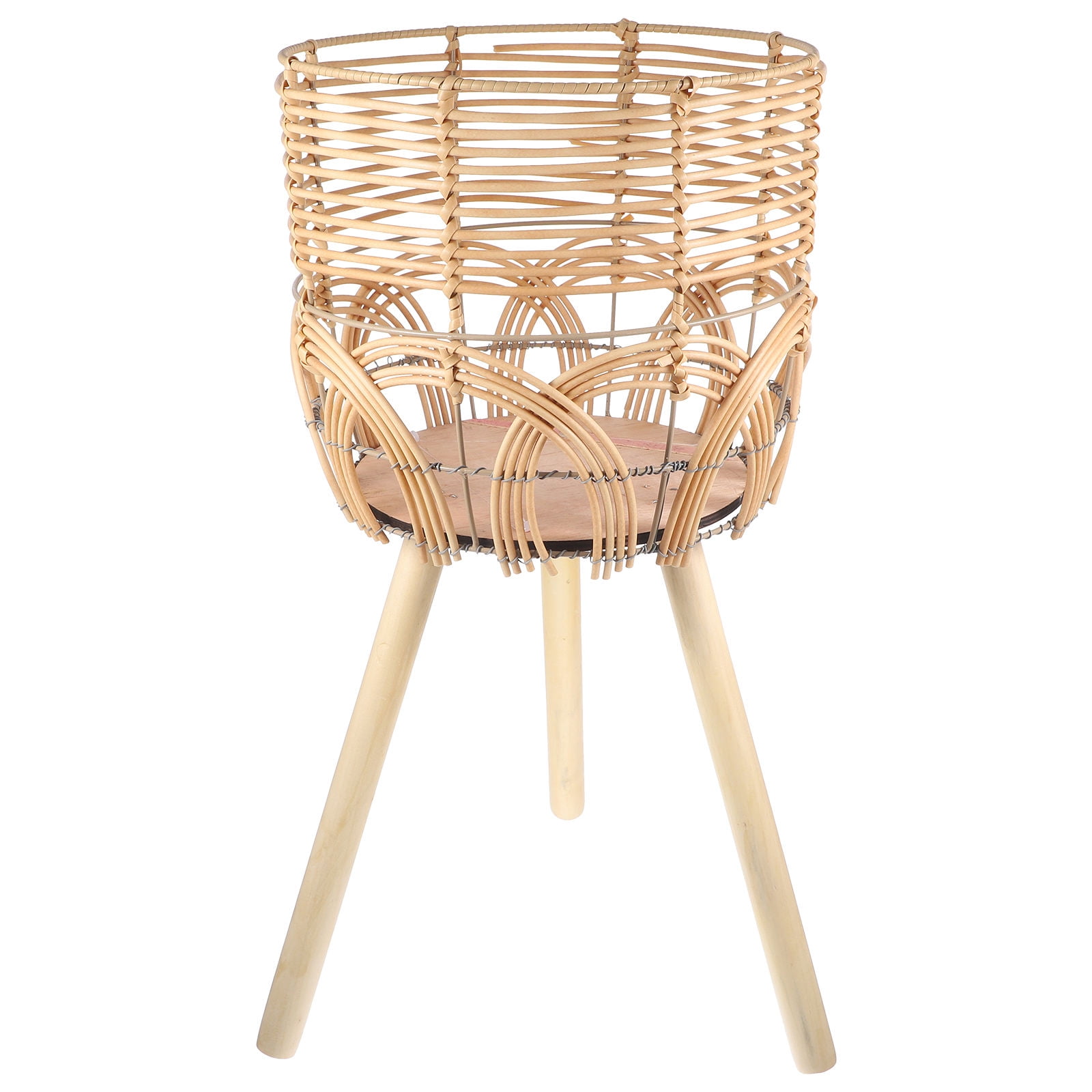 MLINS Garden Plant Stand Bamboo Planter Basket Palm Plants Wicker ...