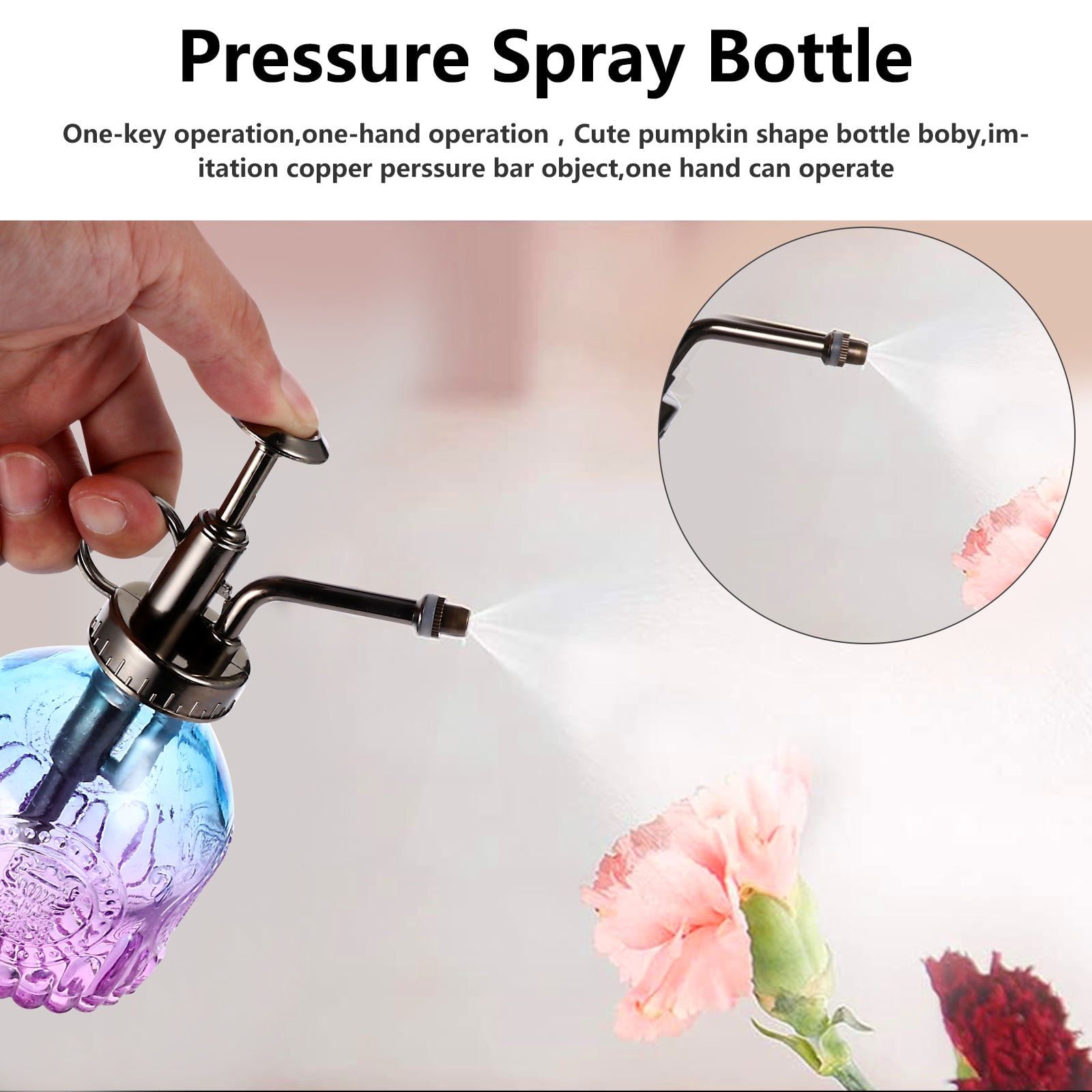 MLINS Garden Small Relief Glass Spray Kettle Antique Watering Can ...