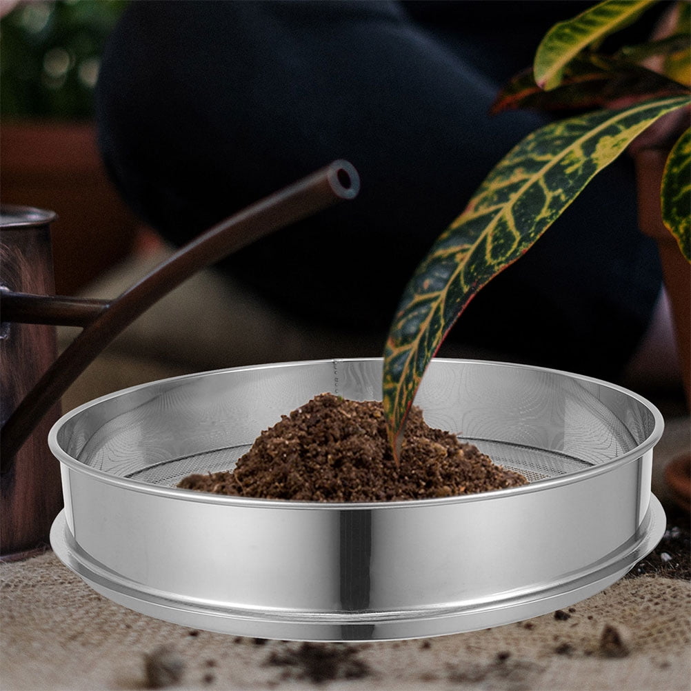 MLINS Garden Soil Sifter Stainless Steel Mesh Sieve Garden Soil Sifter ...