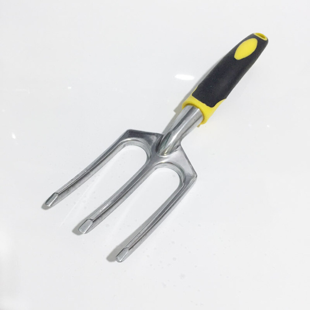 PTOOTP Sturdy Gardening Rake for Planting Yellow Stainless Steel Hand ...