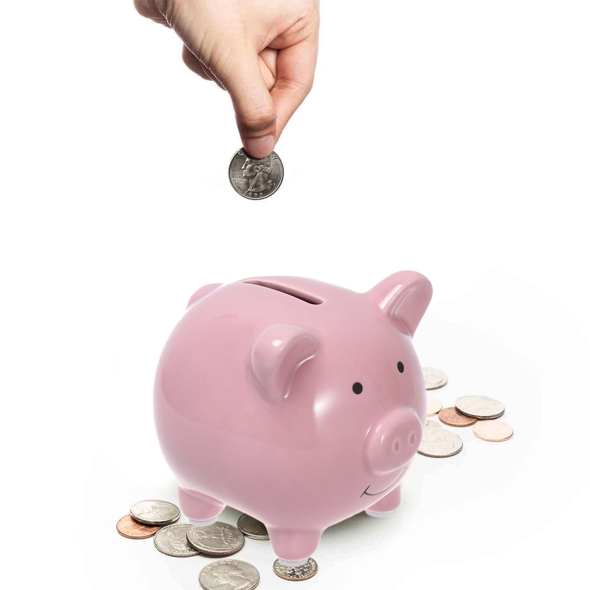 MLINS Girls Money Pot Porcelain Ceramic Piggy Bank Standard Coin Pink ...