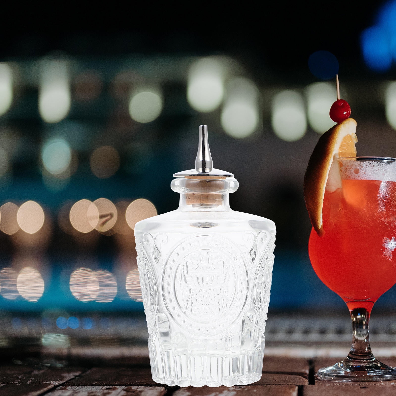 MLINS Glass Bitters Bottle Bar Use Bitter Bottle with Plug Cocktail Use ...