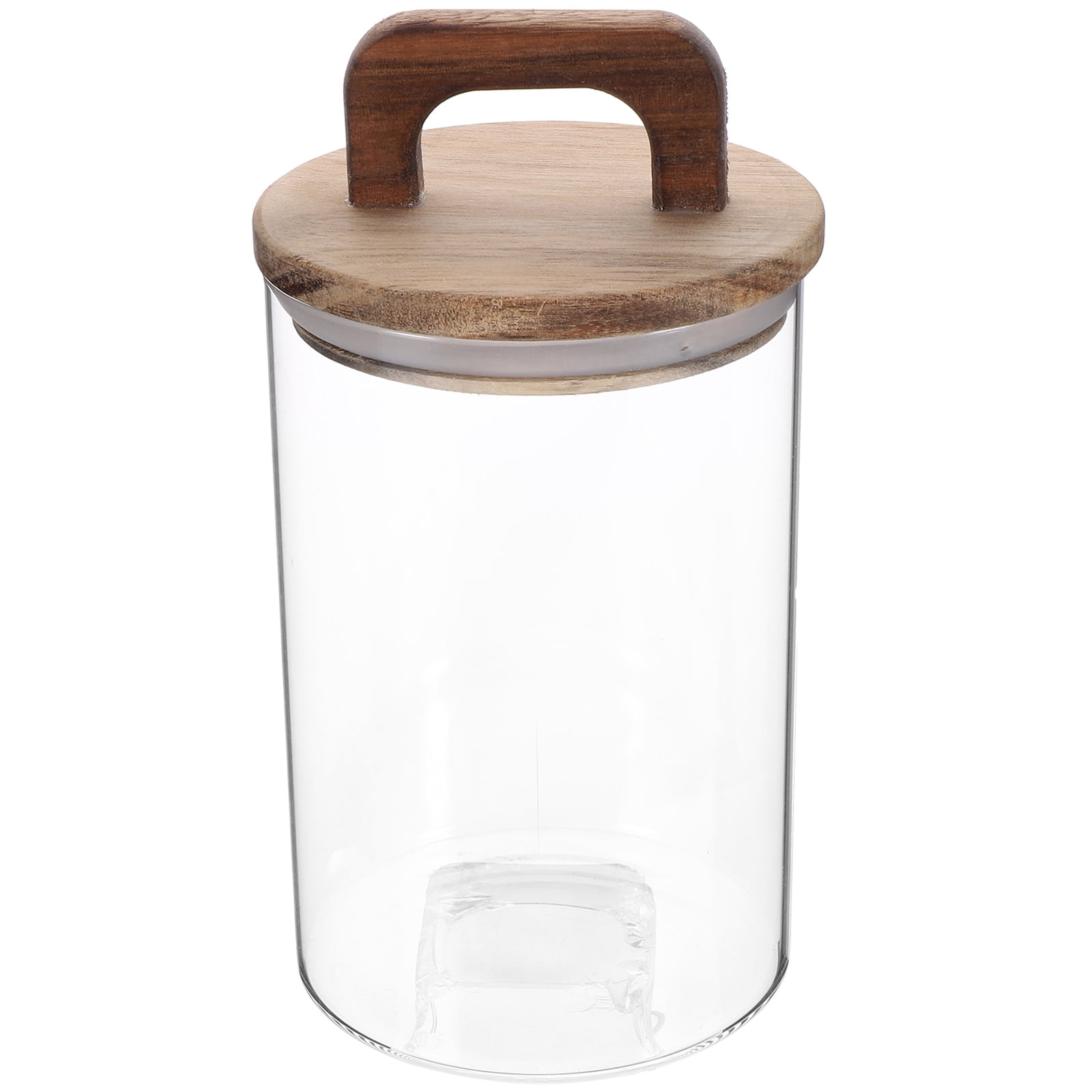 MLINS Glass Canisters with Wooden Lids for Storing Tea Coffee Sugar ...