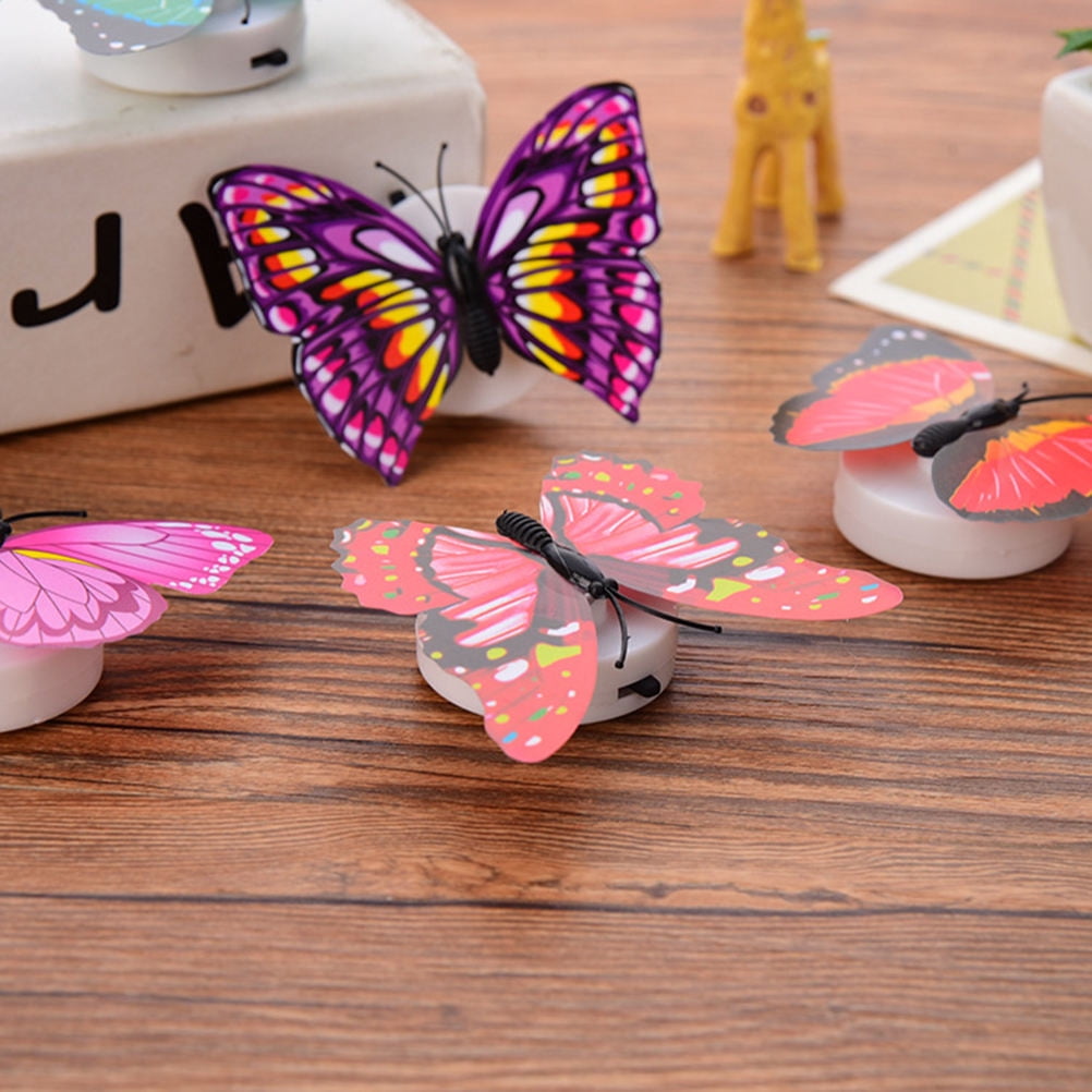 MLINS Glow in the Dark Butterfly Stickers with LED Lights for Wall ...