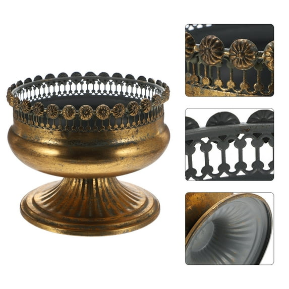 MLINS Gold Modern Golden Trophy Planter Decorative Flower Pot Home ...