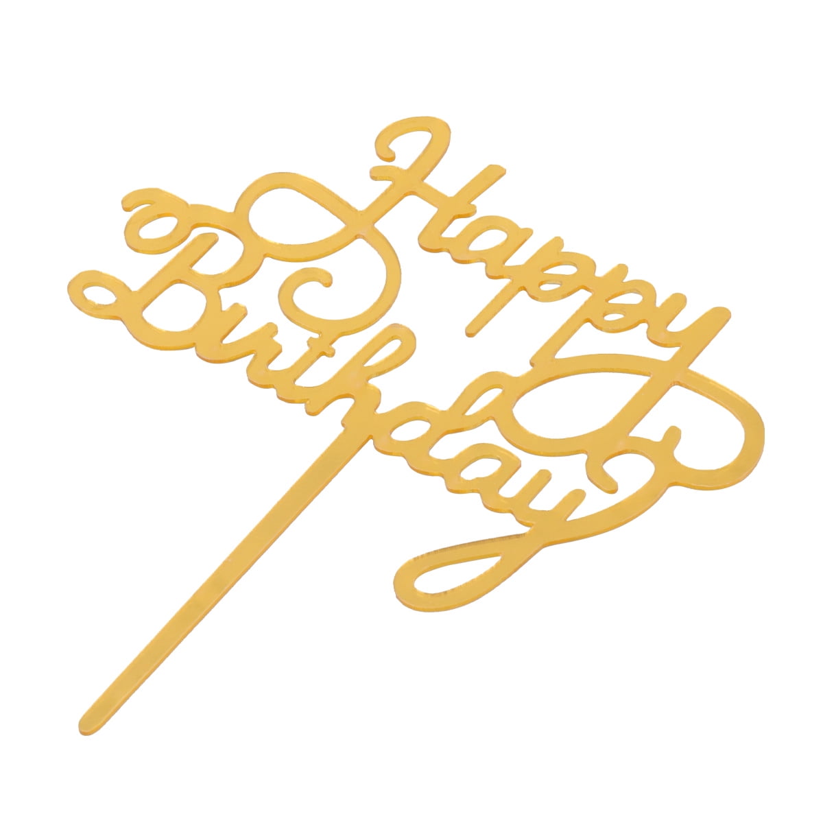 MLINS Golden Acrylic Birthday Cake Topper Insert Cards for Party ...