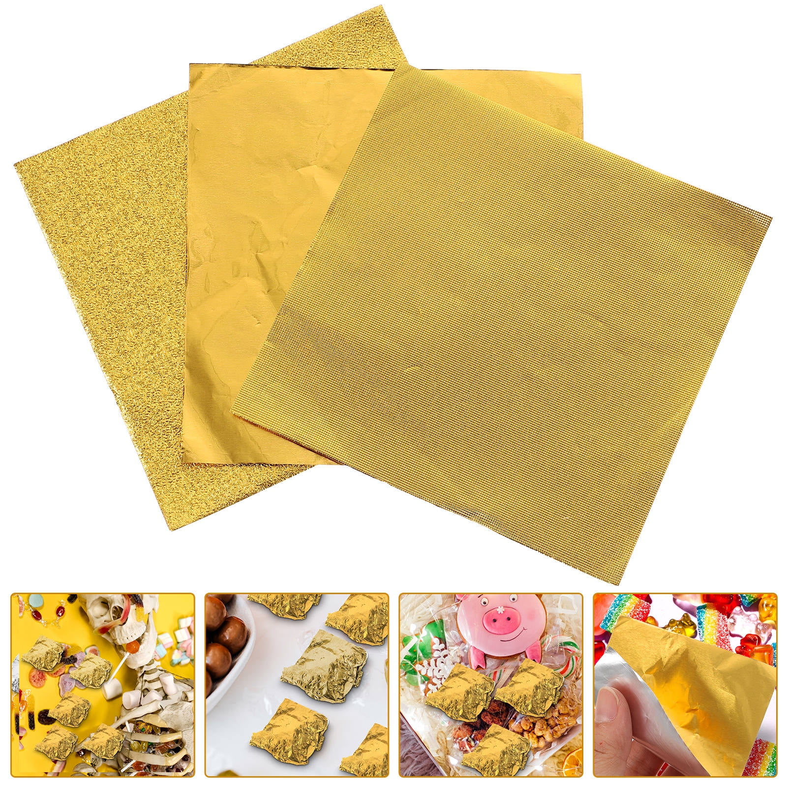 MLINS Golden Aluminum Foil Candy Wrappers for Decorative Chocolate ...