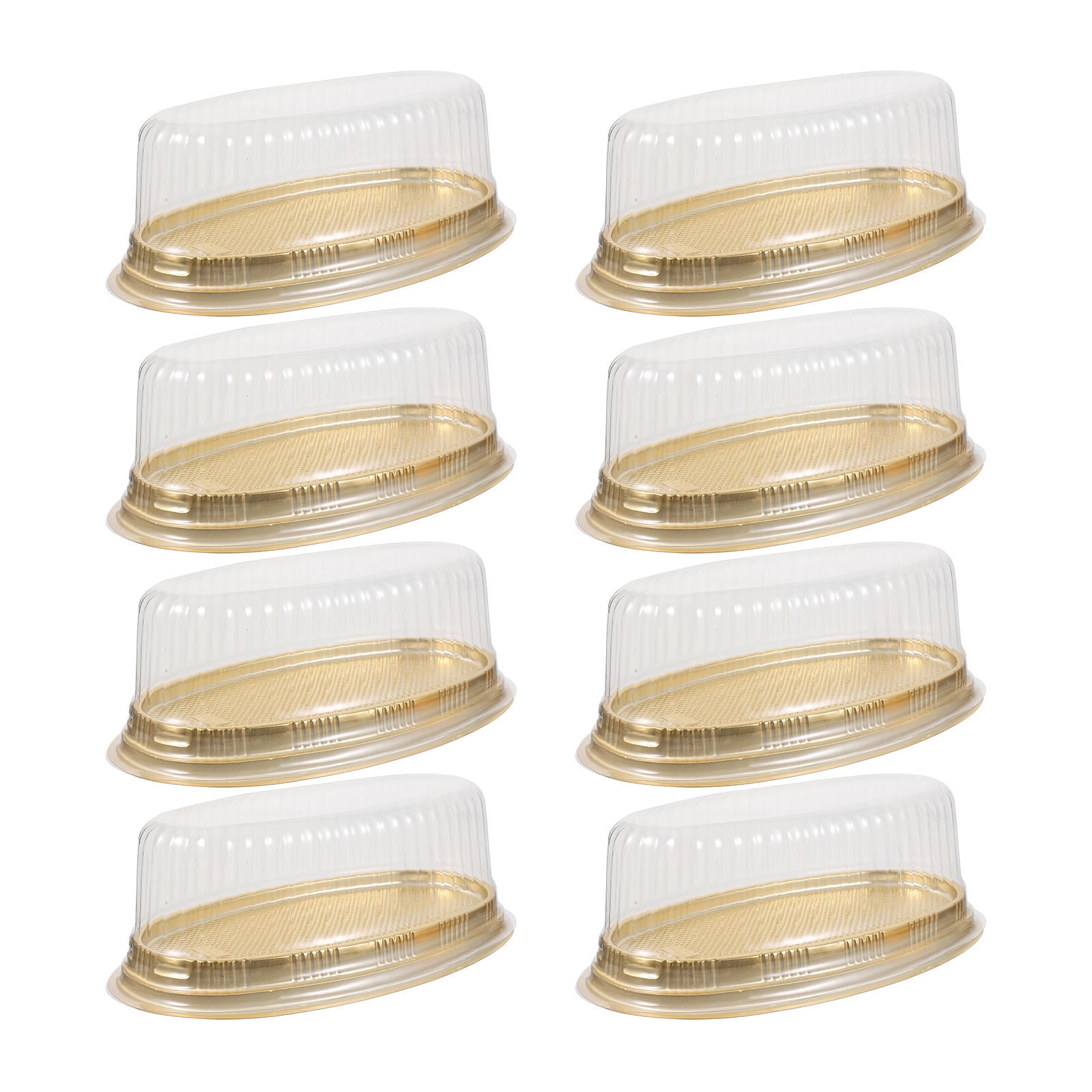 MLINS Golden Disposable Plastic Cake Container for Food Storage 10pcs ...