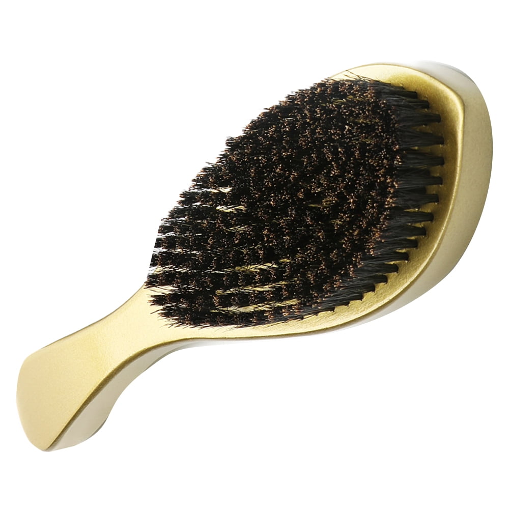 MLINS Golden Ergonomic Wooden Handle Beard Brush for Men with Synthetic ...