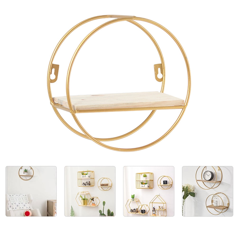 MLINS Golden Iron Nordic Wallmounted Storage Rack for Home Decor and ...