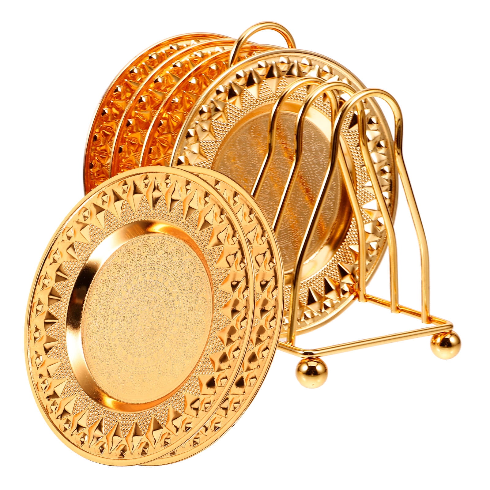 MLINS Golden Iron Snack Tray with Storage Rack for Decoration and ...