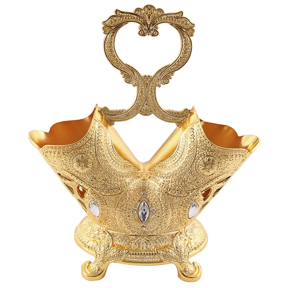 MLINS Golden Metal Utensil Holder for Home Use with Double Compartments and Drainage Bottom 7.5 ...