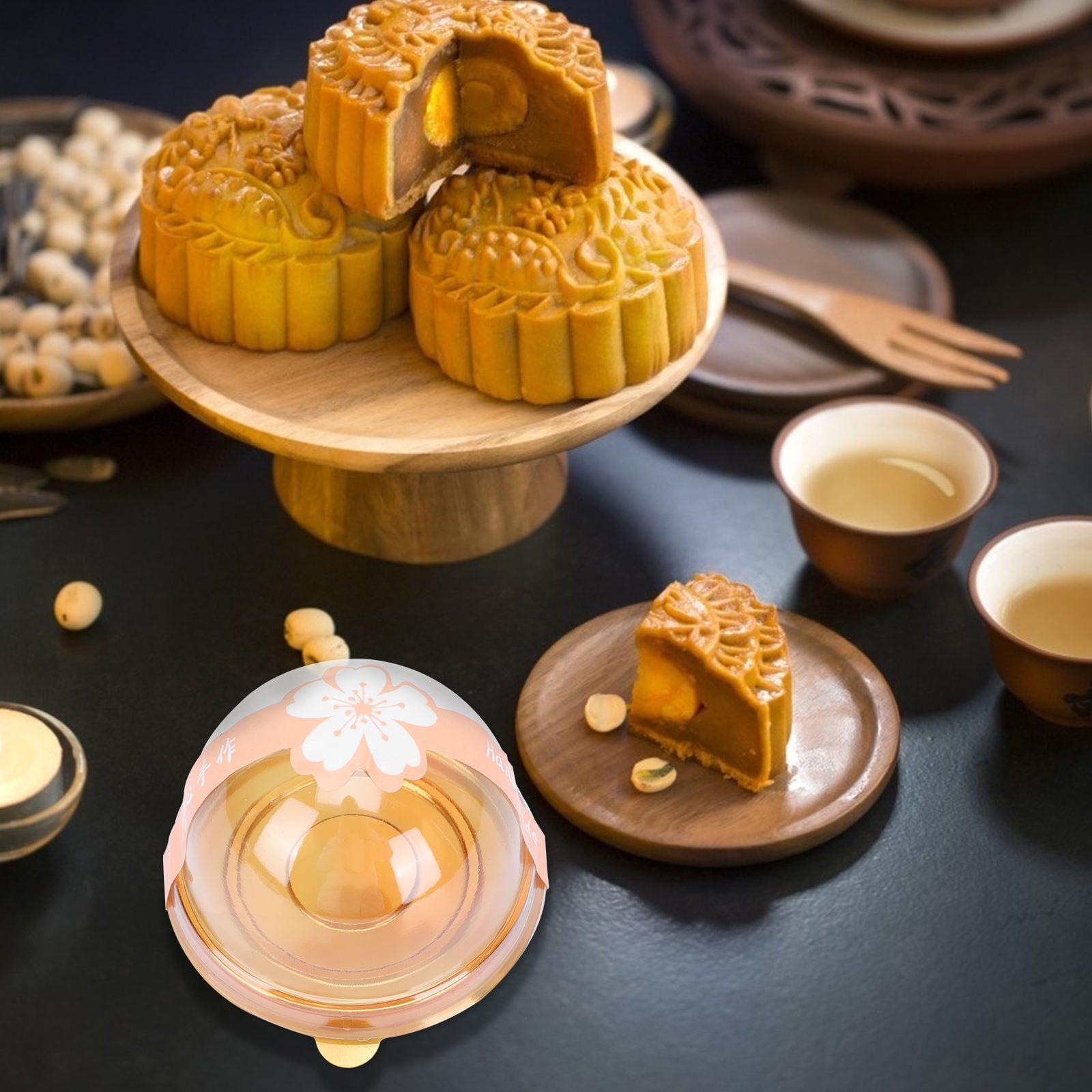 MLINS Golden Mini Cake Dome with Transparent Lid for Home Display and ...