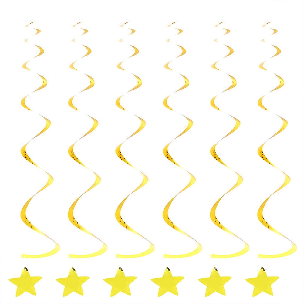 MLINS Golden PVC Star Party Whirls for Decoration Suitable for Many ...