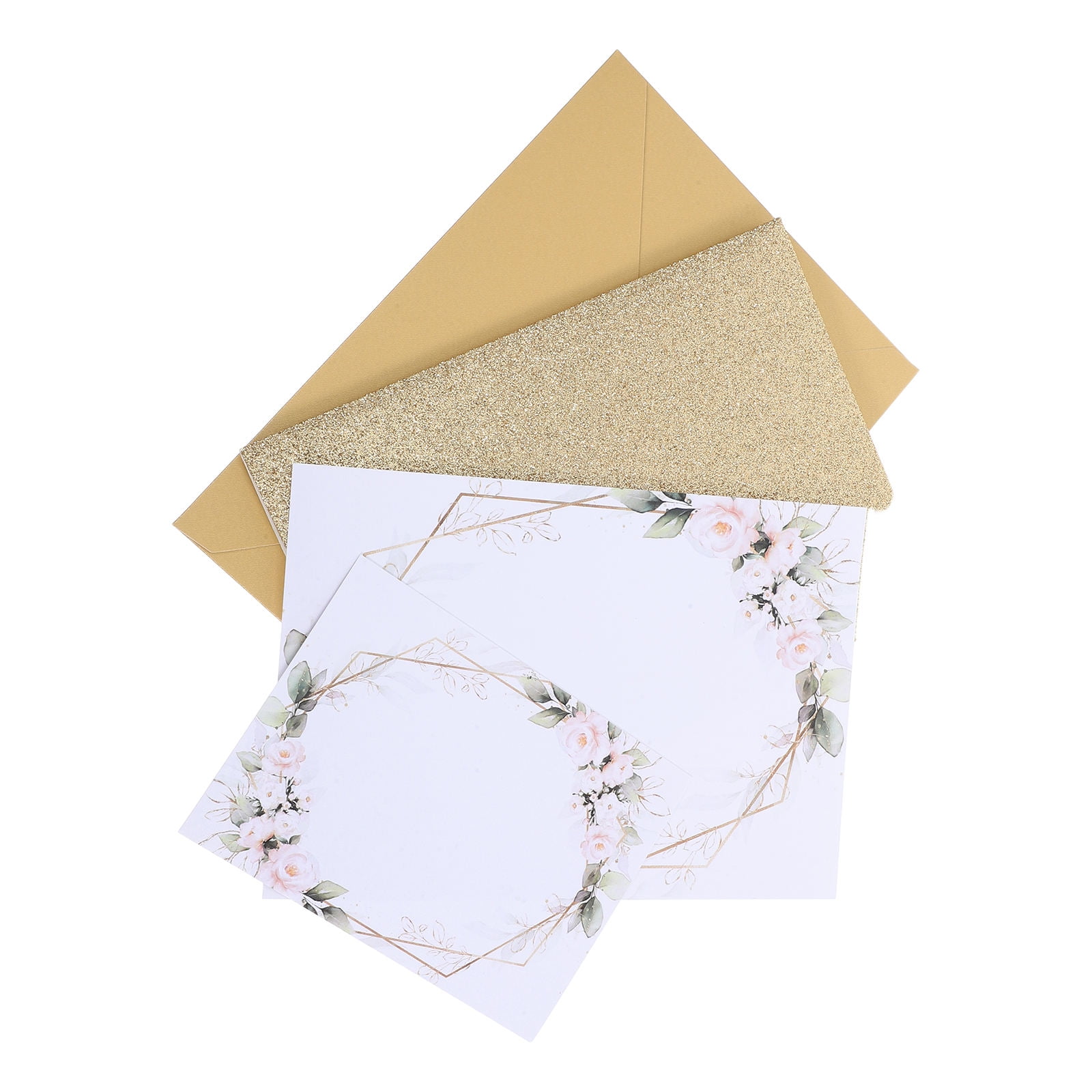 MLINS Golden Wedding Invitation Cards with Envelopes Elegant Glitter ...