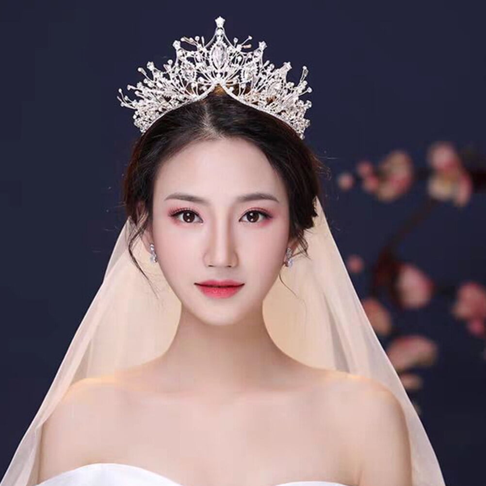MLINS Golden Wedding Tiara Crown for Women Bridal Hair Accessory with ...