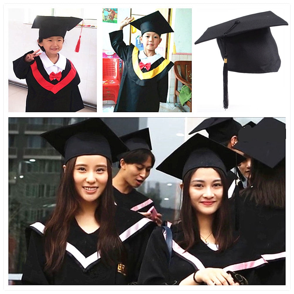 Black Graduation Hat with Tassel for Adjustable Size Suitable for ...