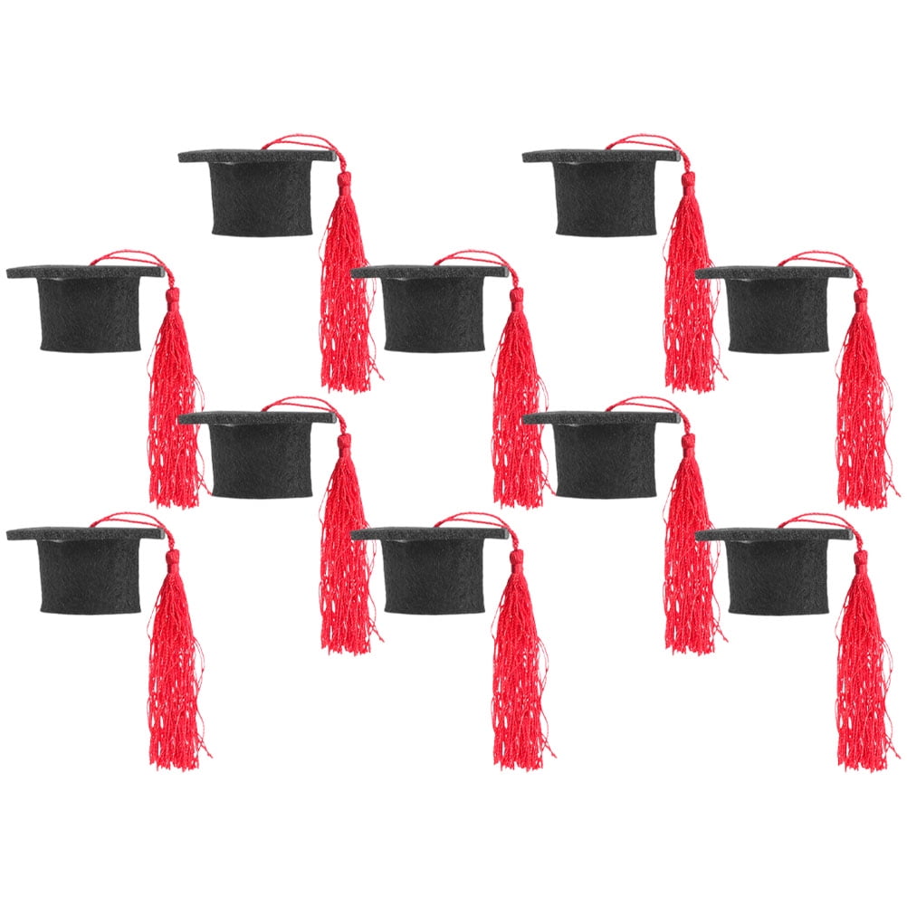 AURARMLET Graduation Hat Bottle Caps Red 10Pcs 2.16X2.16X1.26in ...