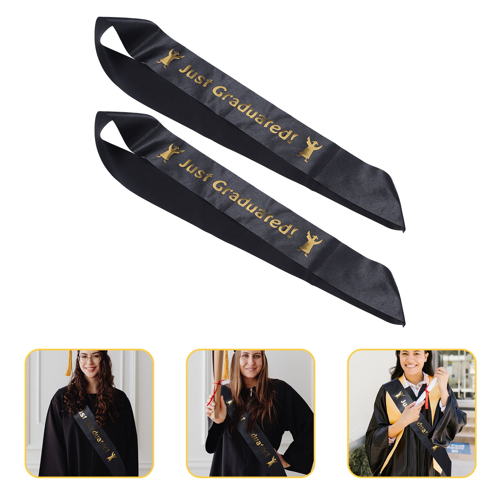 MLINS Graduation Sash Set with Glitter Letter Design for Graduates in ...