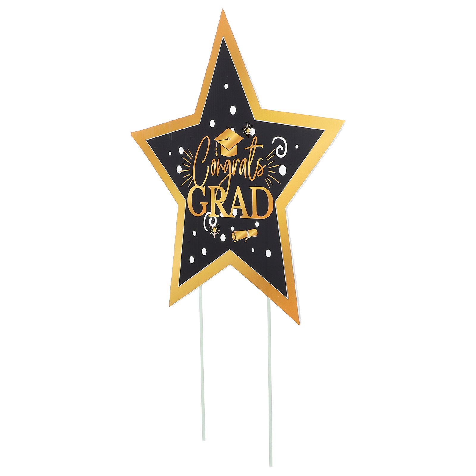 MLINS Graduation Season Card Decoration Props Lawn Stick Toppers ...