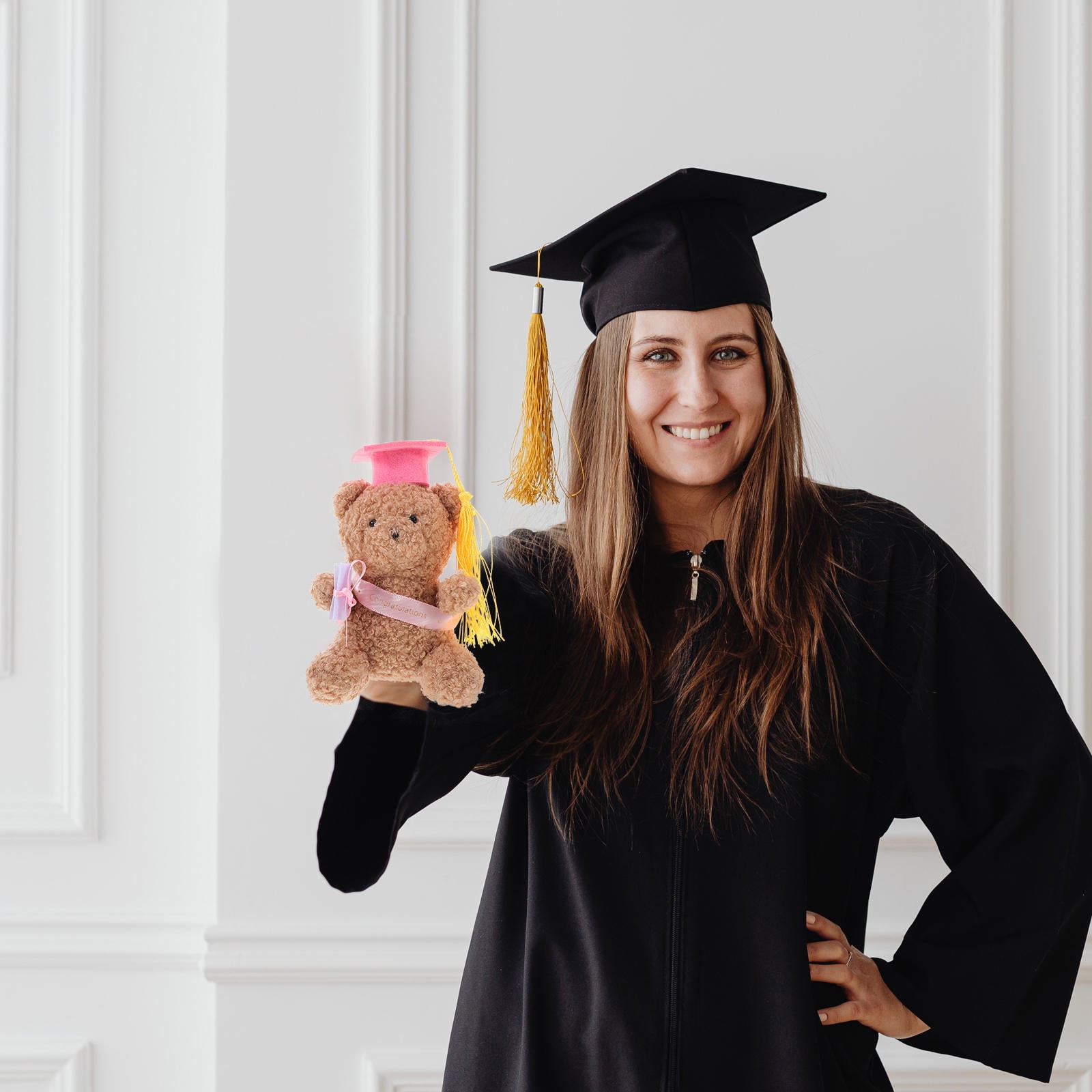 YUYUETIME Graduation Bear Pink Plush Stuffed Animal for Graduates 1Pcs ...