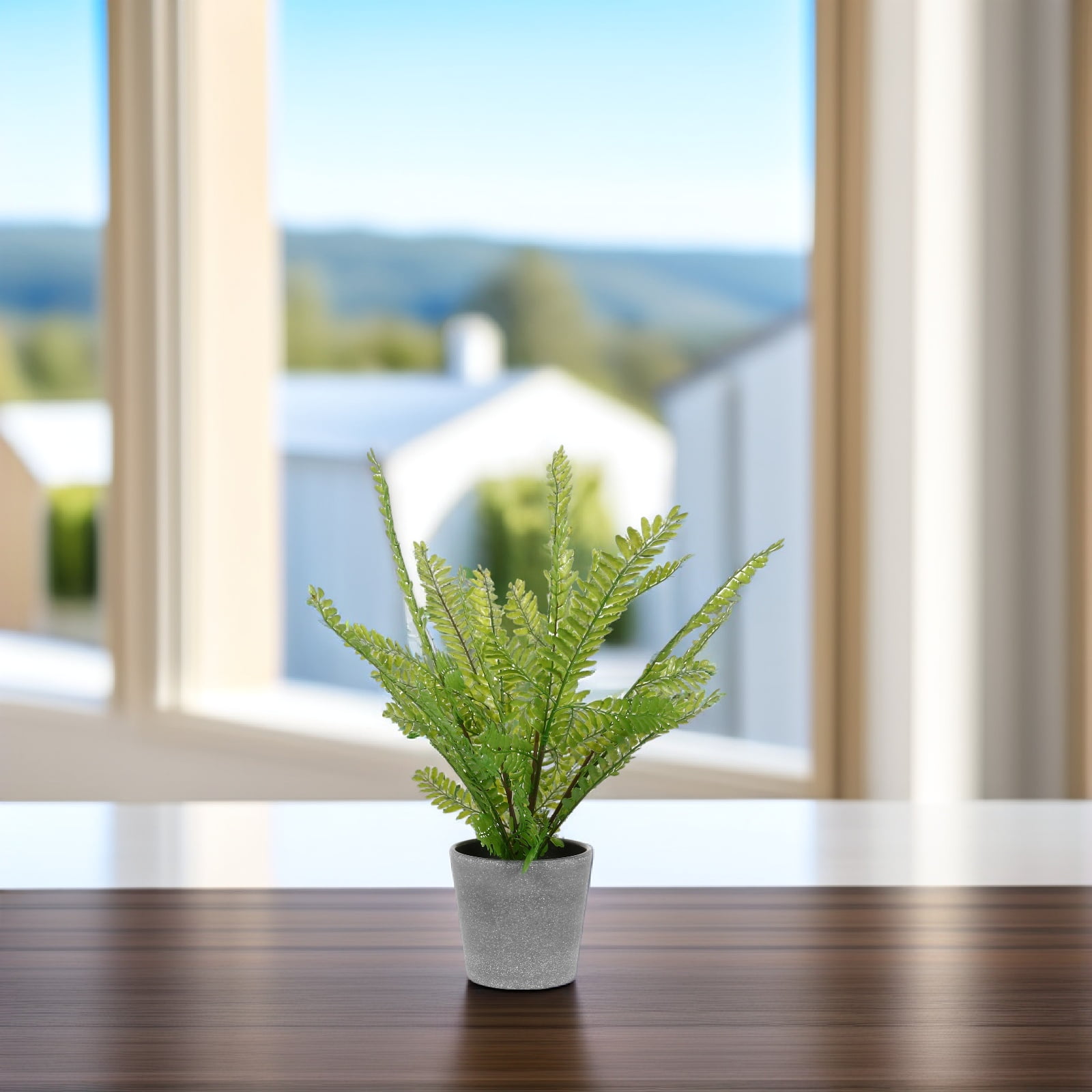 MLINS Green Artificial Fern Plant Decor for Desk or Home Made of ...