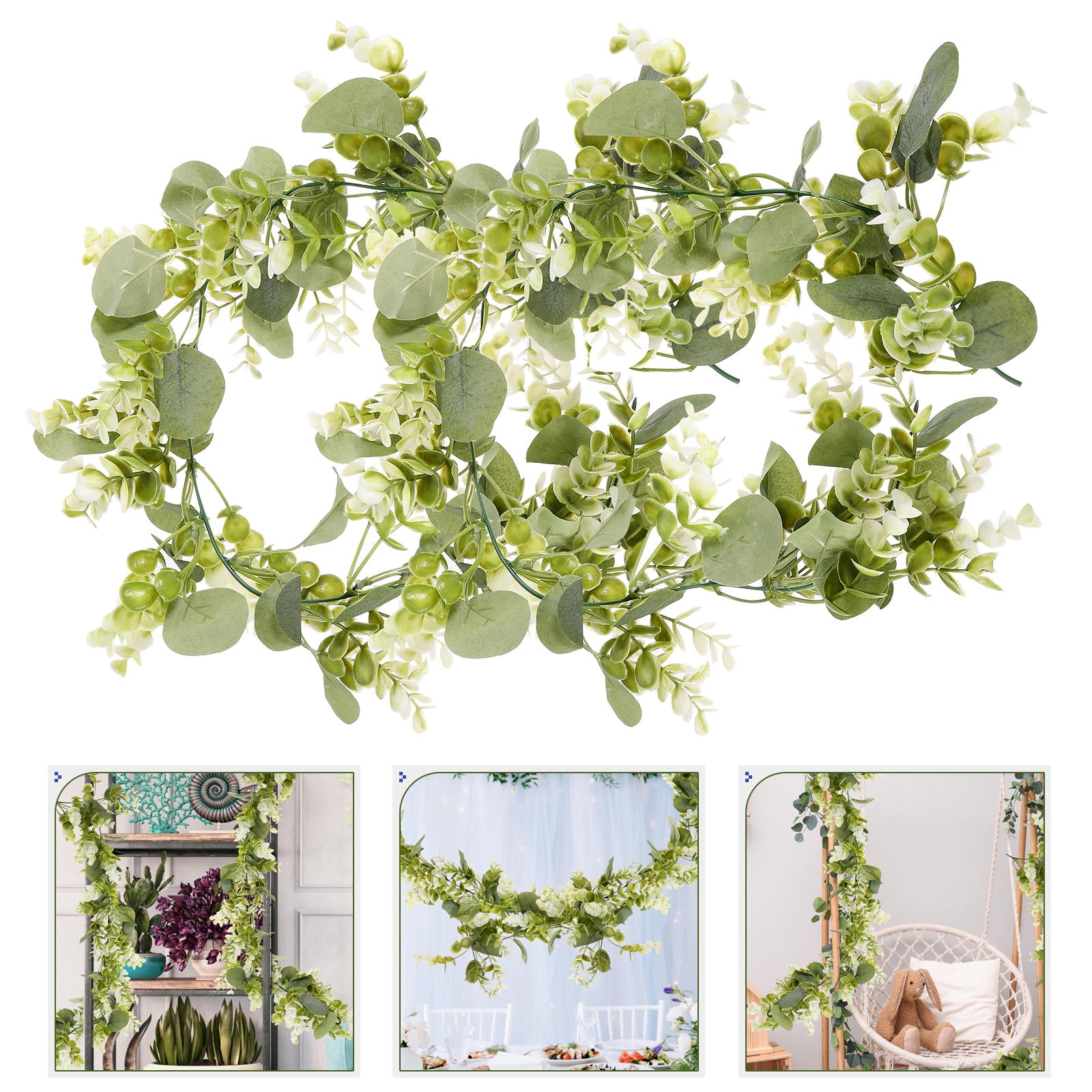 MLINS Greenery Garland Artificial Eucalyptus Leaves Garland Table ...