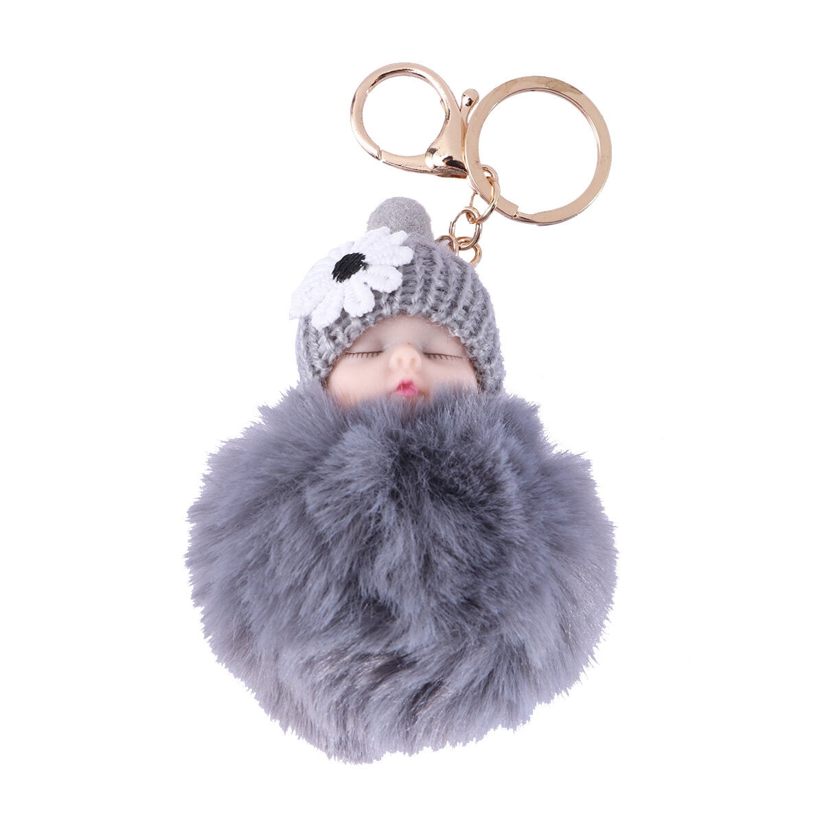 MLINS Grey Cartoon Plush Keychain Baby Doll Car Pendant Decorations for ...