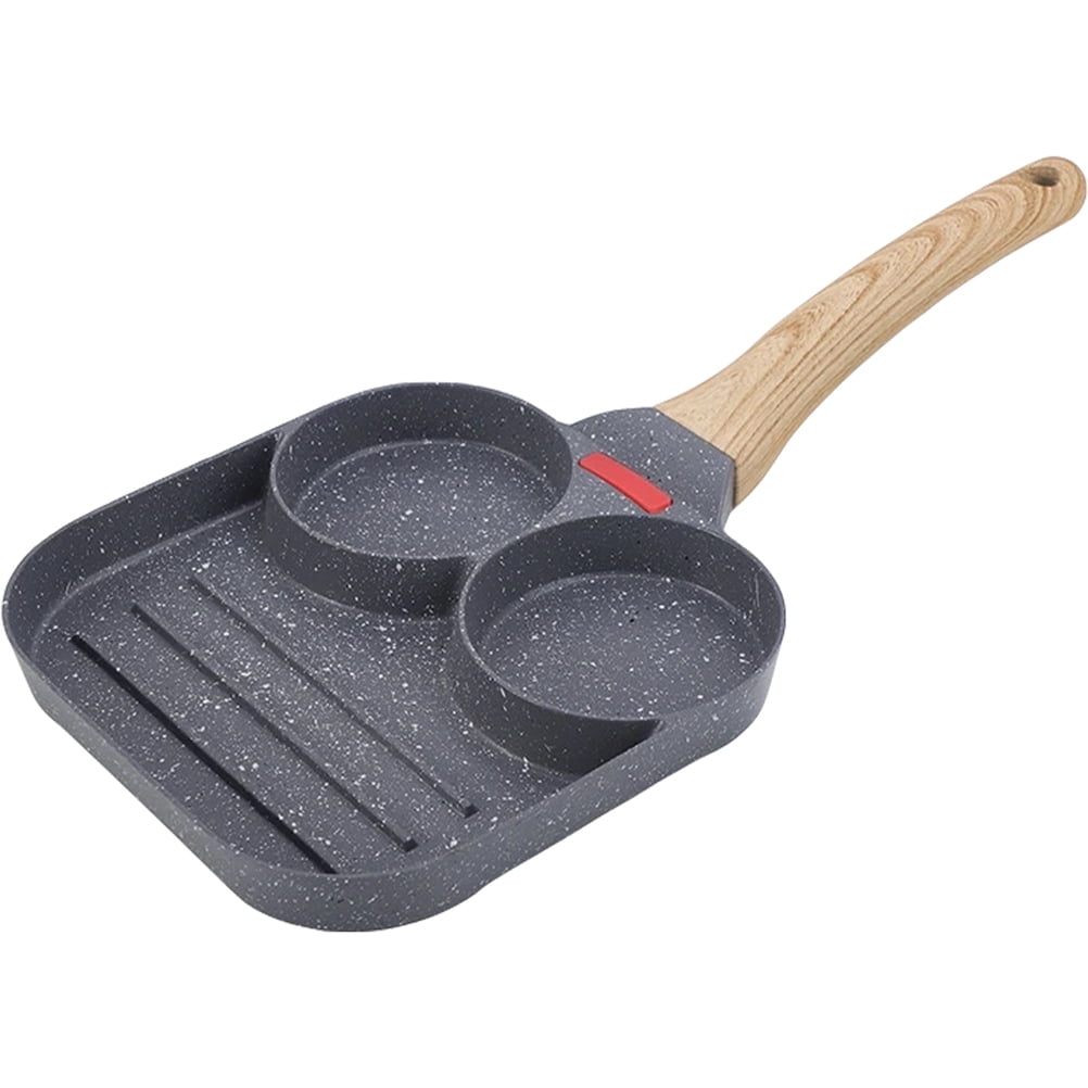 MLINS Grey Divided Skillet Pan with NonStick Coating for Outdoor Use ...