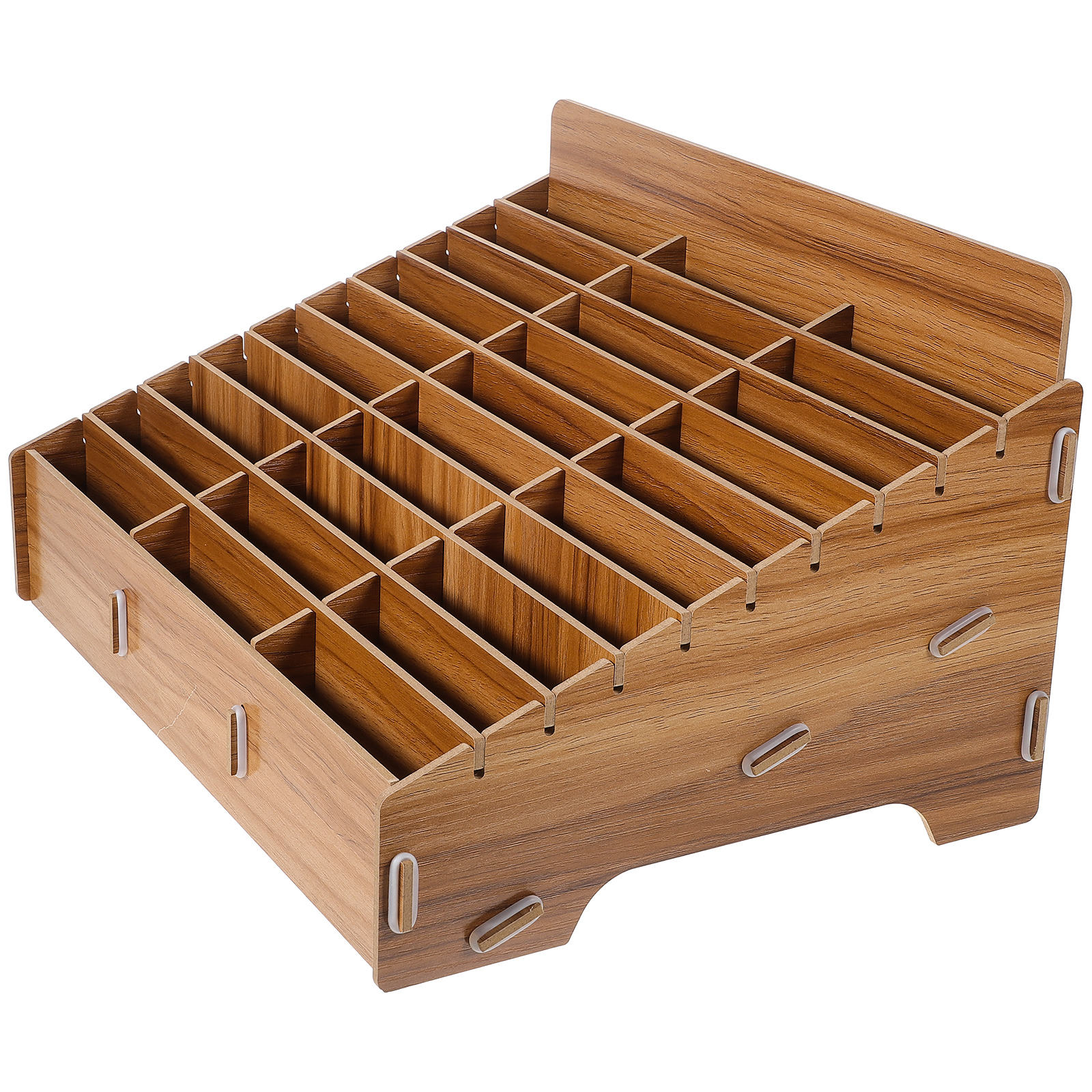 MLINS Grid Wooden Storage Box Small Sundries Phone Accessory Organizer ...