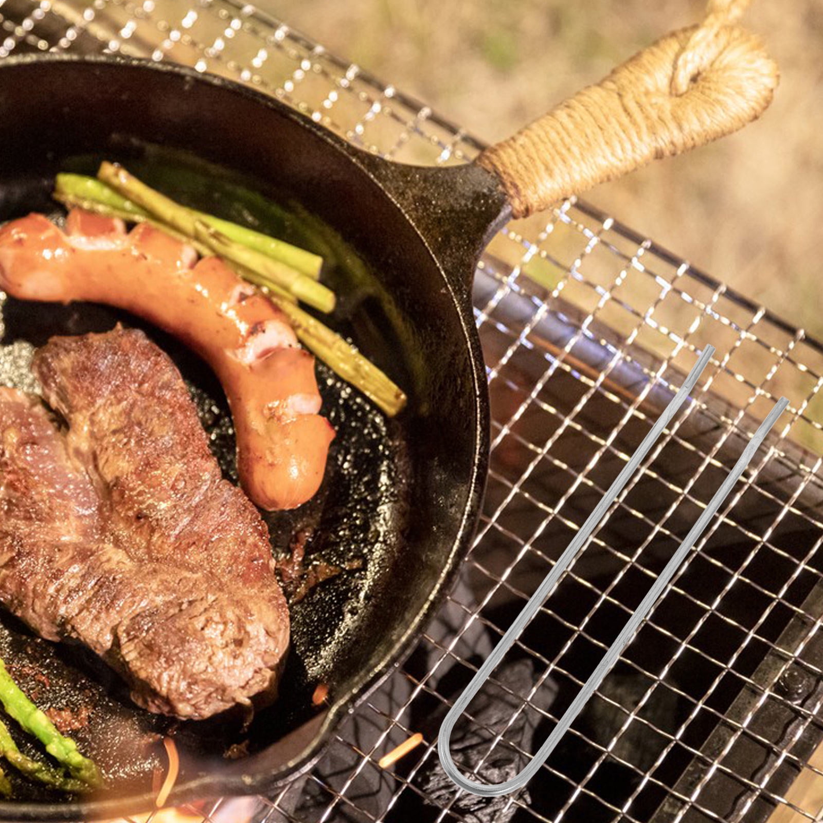 MLINS Grill Grate Lifter Metal Grill Grate Lifter Tool Hot Surfaces ...