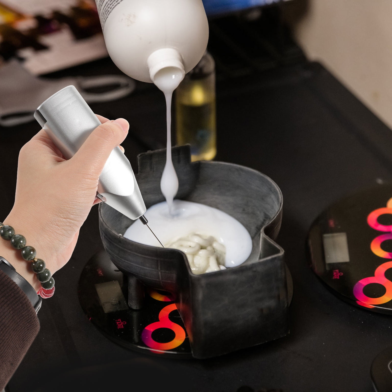 MLINS Hair Stainless Steel Stirrer Cream Mixer Color Mixing Stick ...